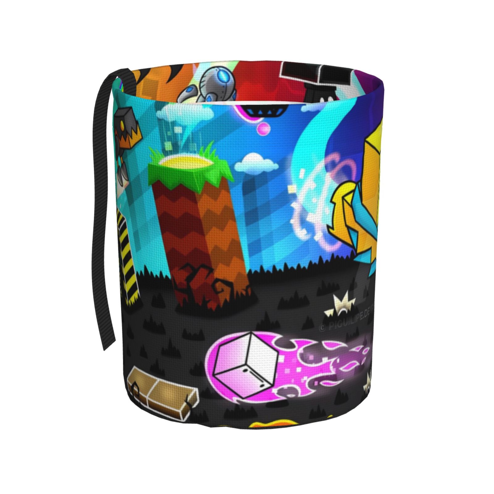 Ratiio Geometry Dash Print Car Trash Can,Mini Collapsible Pop-up Car ...