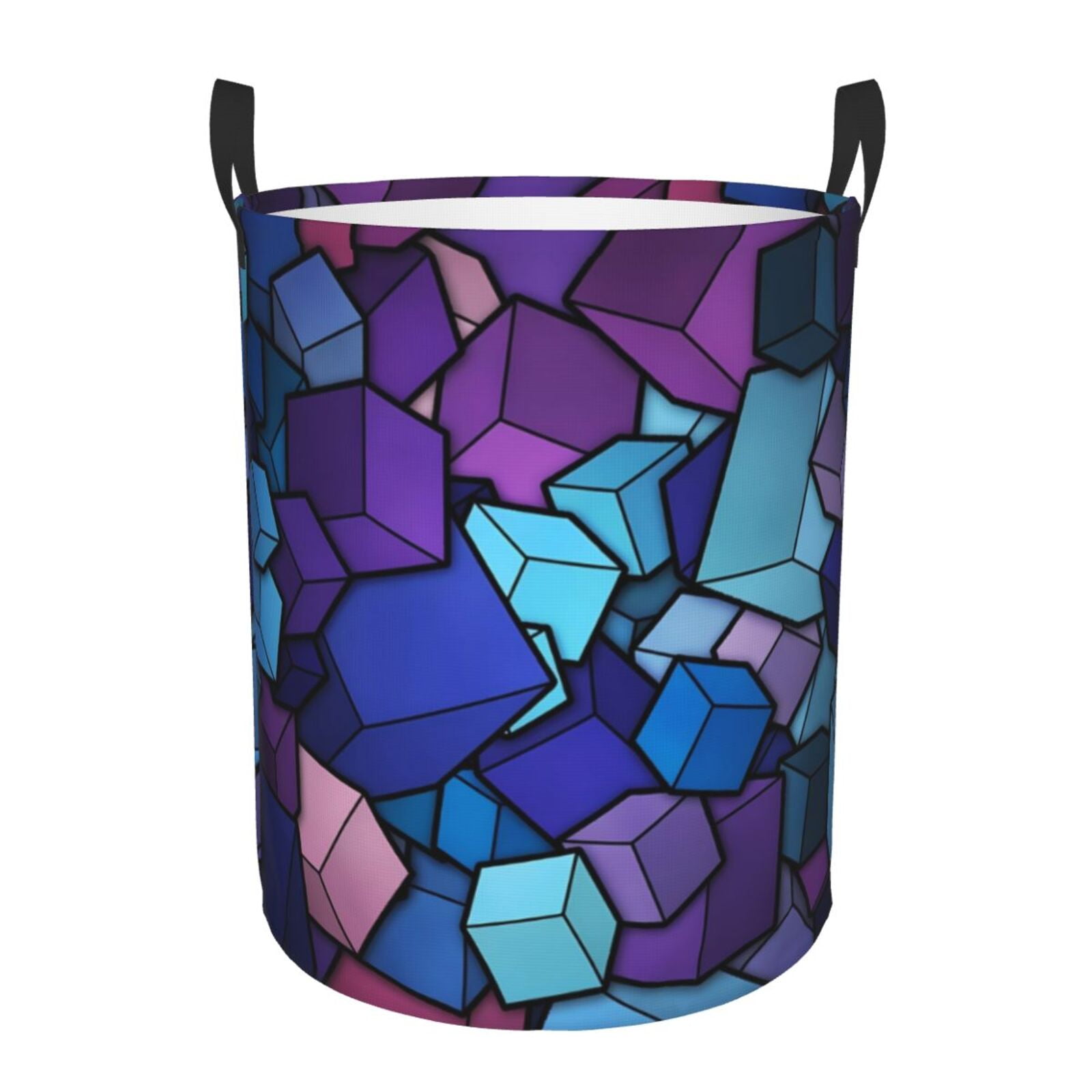 Ratiio Geometry Dash Print Large Sized Round Storage Basket Waterproof ...