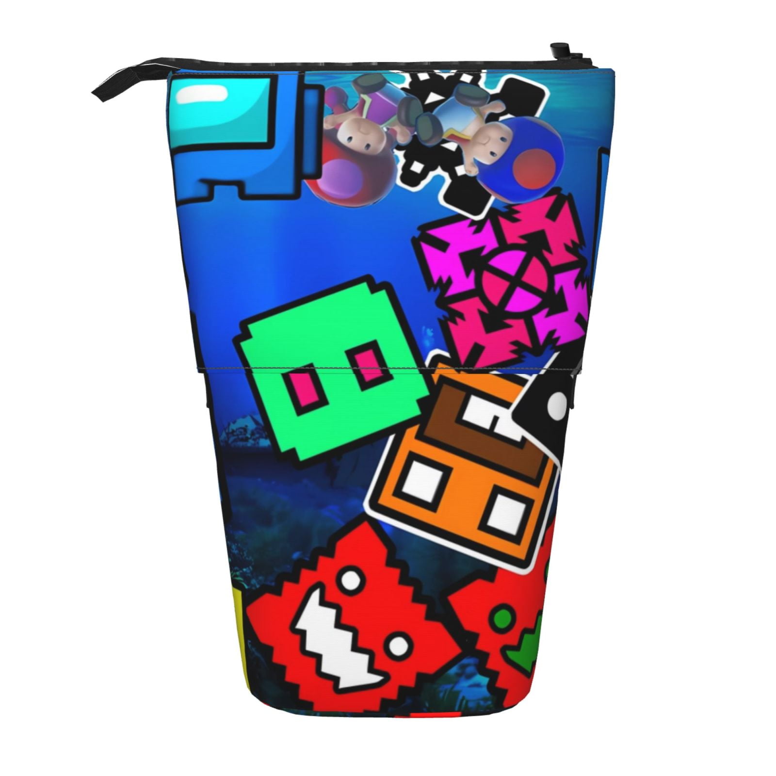 Ratiio Geometry Dash Print Telescopic Pencil Bag Pen Holder Stationery ...