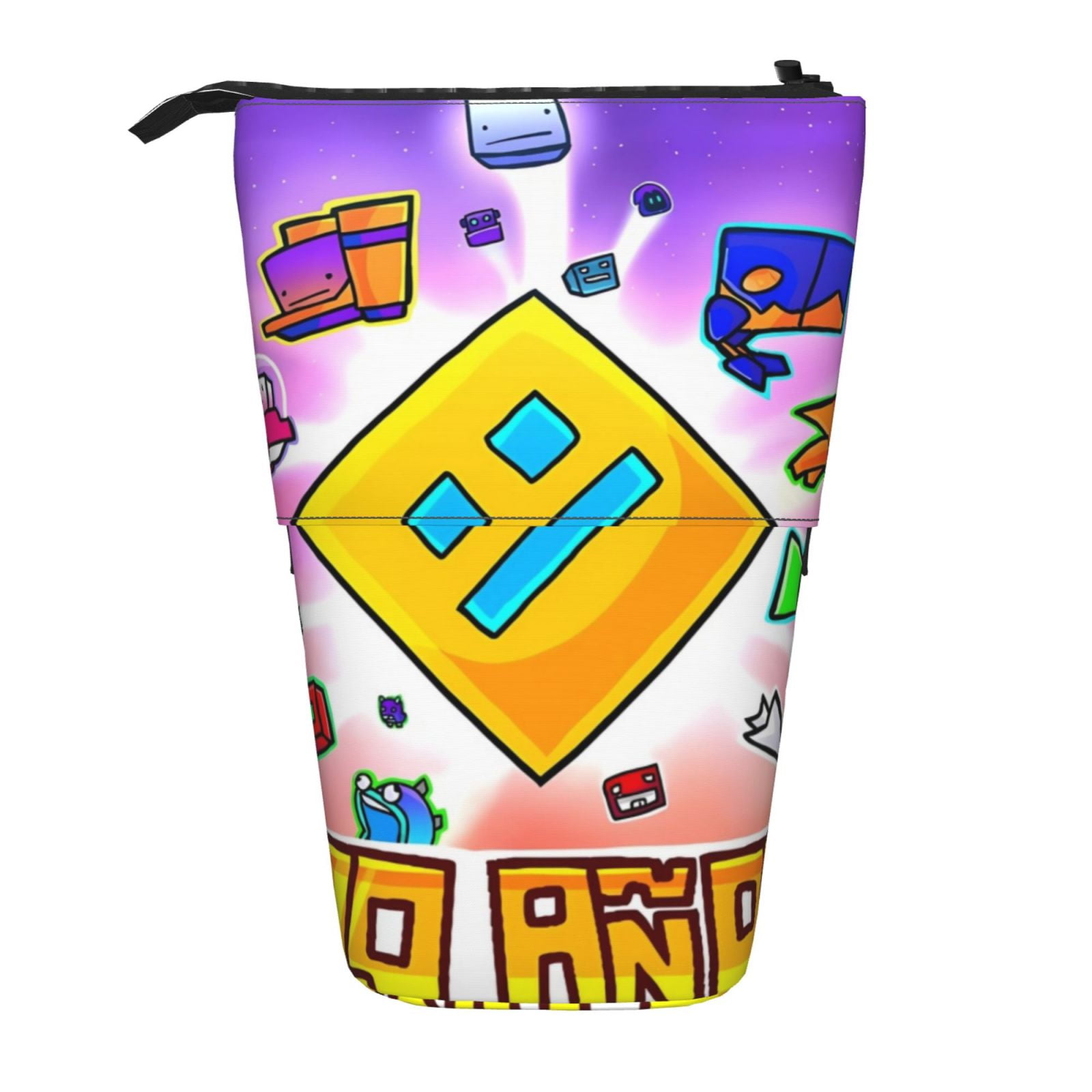 Ratiio Geometry Dash Print Telescopic Pencil Bag Pen Holder Stationery ...