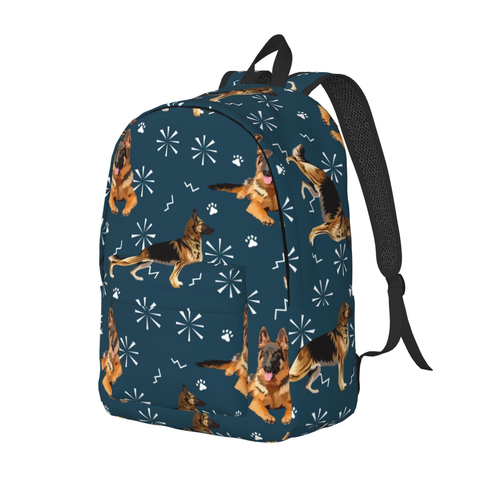 Ratiio German Shepherd Dog Print Canvas Backpack for Women & Men Retro ...