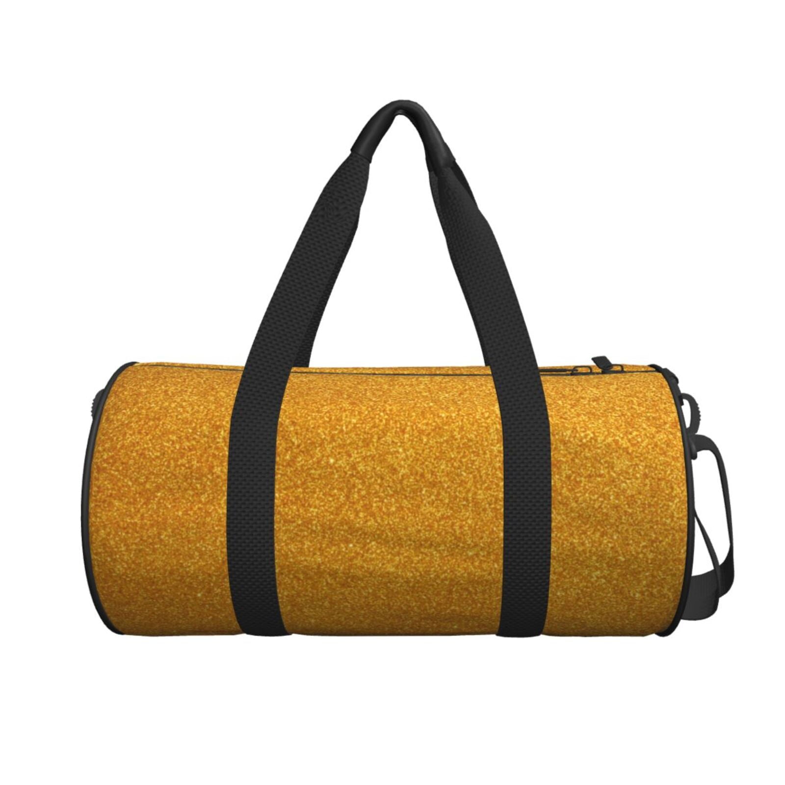 Ratiio Gold Glitter Pattern Foldable Sports Gym Bag with Wet Dry Pocket ...