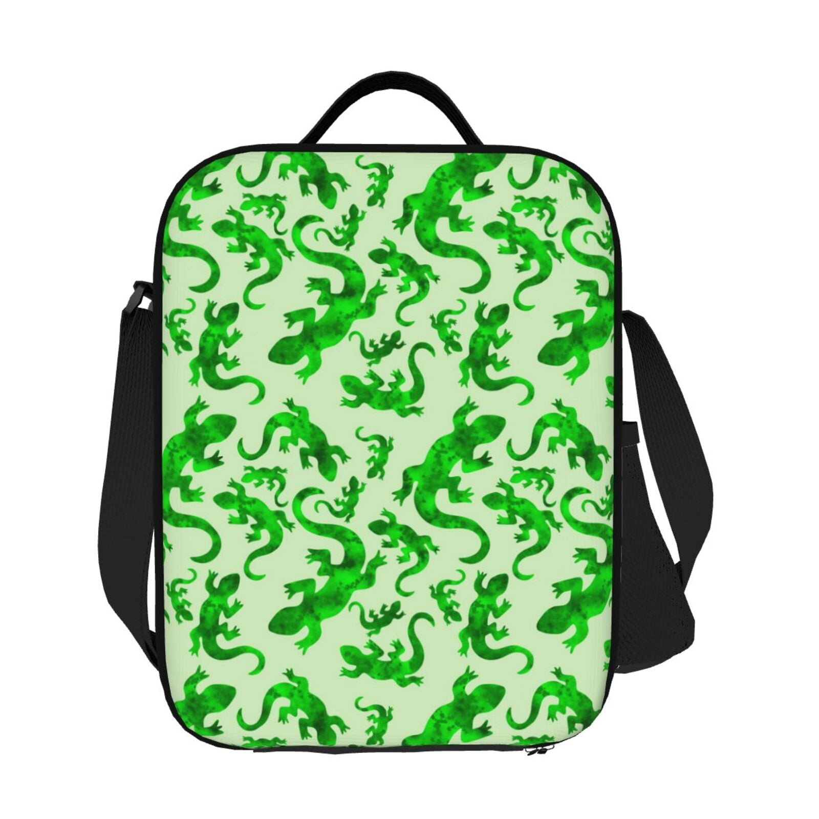 Ratiio Green Lizard Print Lunch Box - Reusable Lunch Bag Men Adult Women- Insulated LunchBox ...
