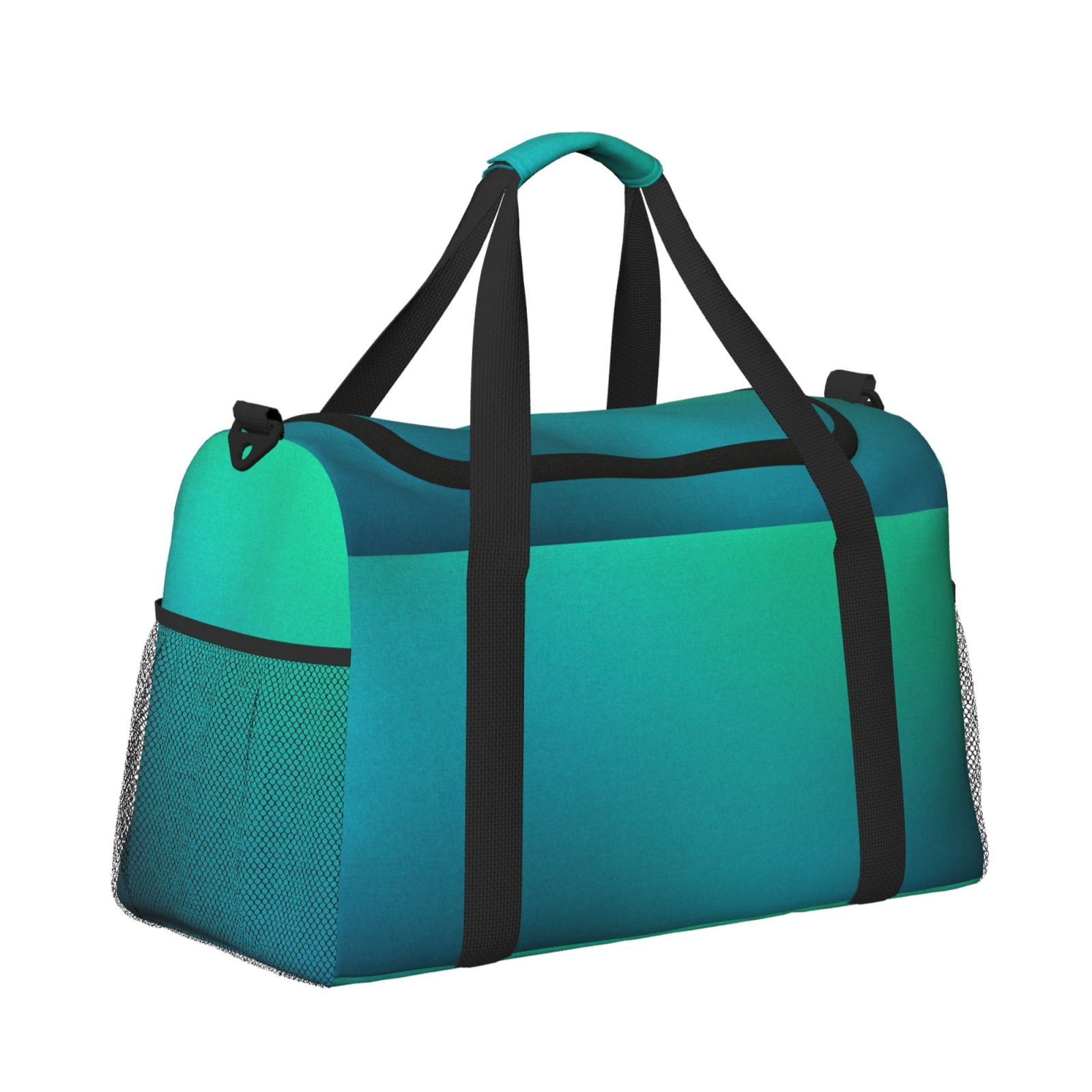 Ratiio Green Turquoise Teal Pattern Hand Travel Bag, Weekender Carry On ...