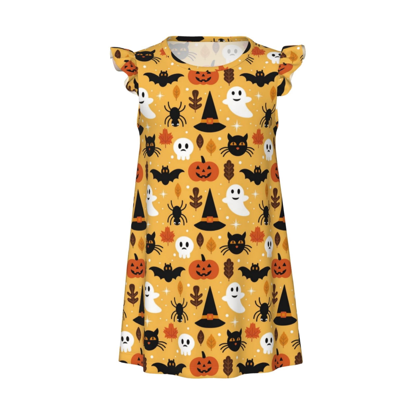 Ratiio Halloween Ghost Pumpkin Print Girls Nightgowns, Princess Pajama ...