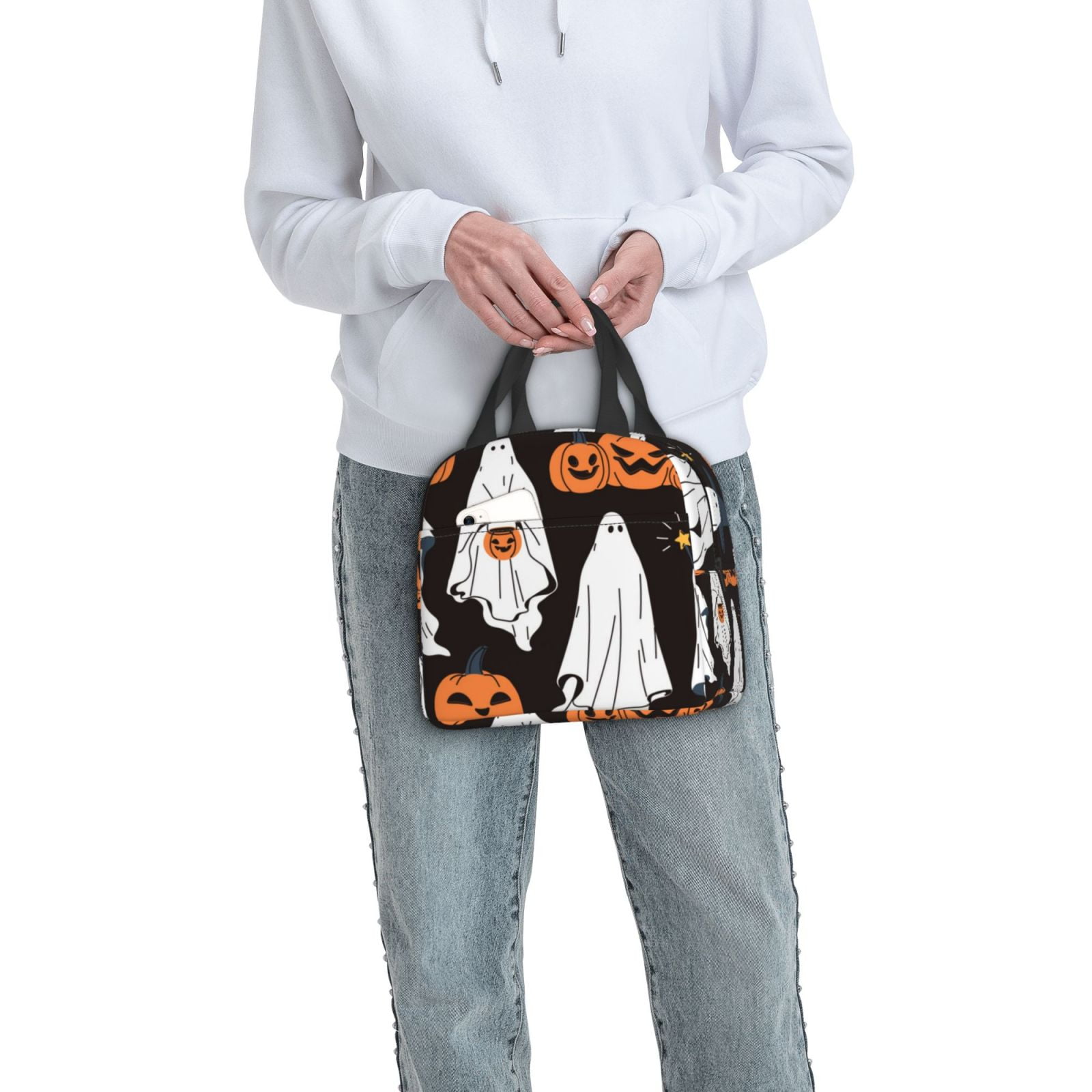 Ratiio Halloween Ghosts And Pumpkins Print Lunch Bag Lunch Box ...