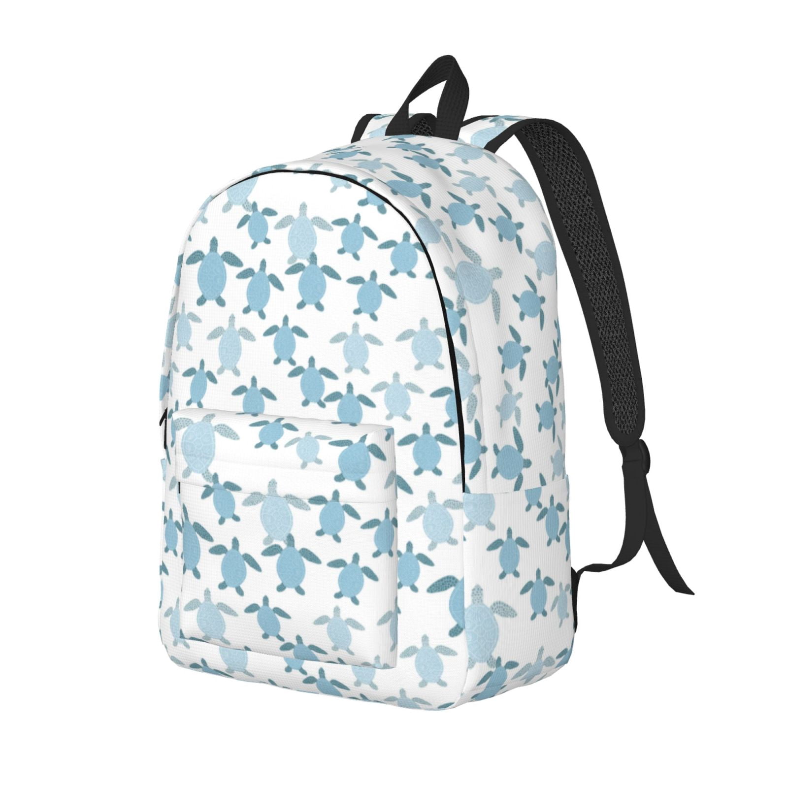 Ratiio Hand Drawn Turtle Print Canvas Backpack for Women & Men Retro ...