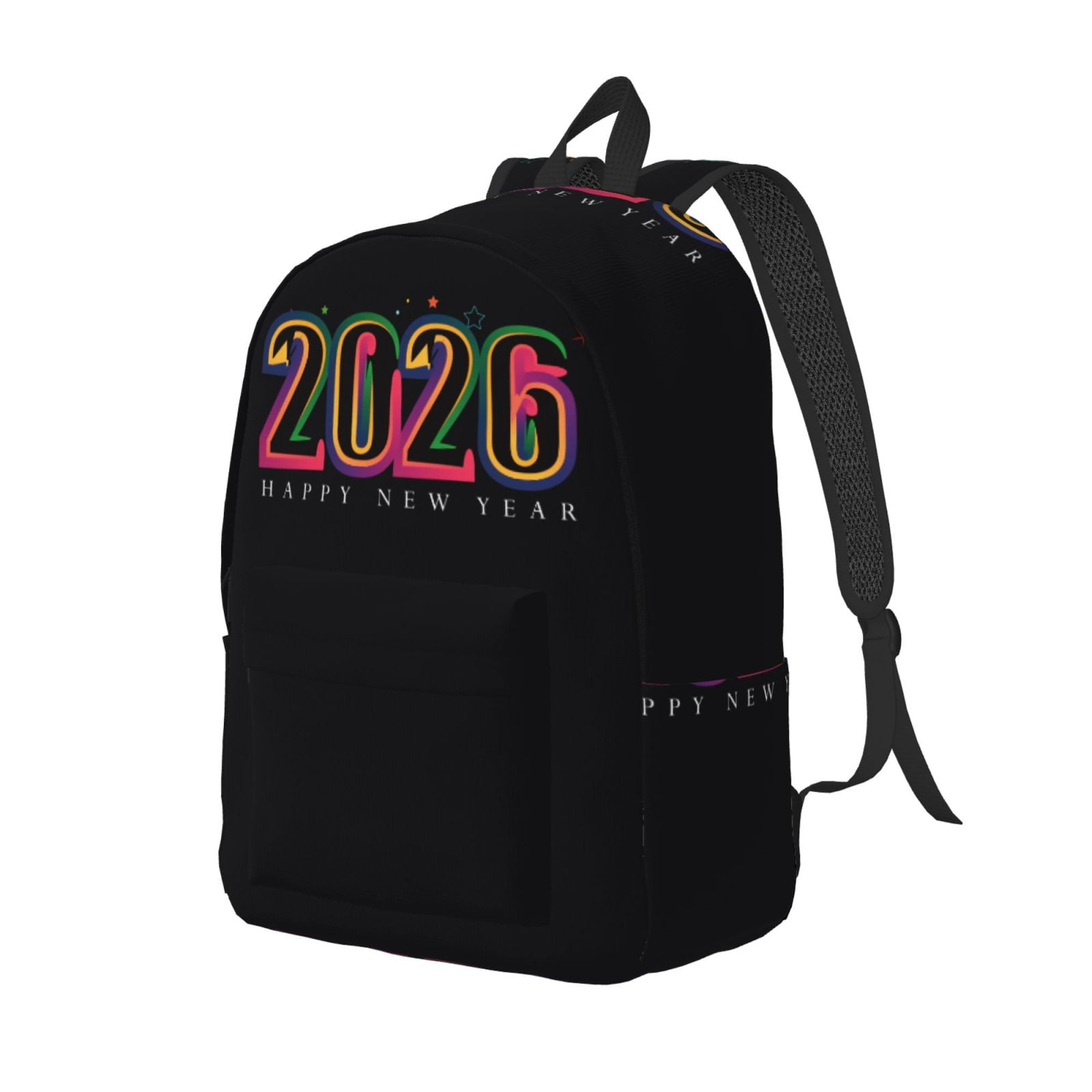 Ratiio Happy New Year 2026 Print Canvas Backpack for Women & Men Retro ...