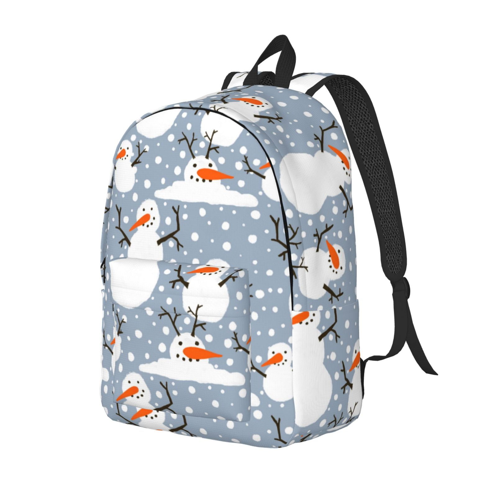 Ratiio Happy Snowmen Snowfall Print Canvas Backpack for Women & Men Retro Aesthetic Rucksack ...