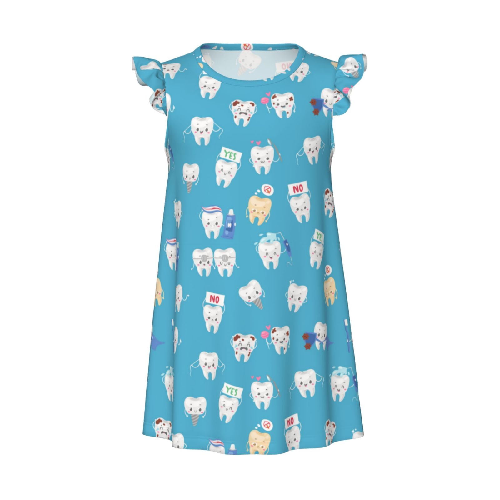 Ratiio Healthy And Ill White Teeth Print Girls Nightgowns, Princess ...