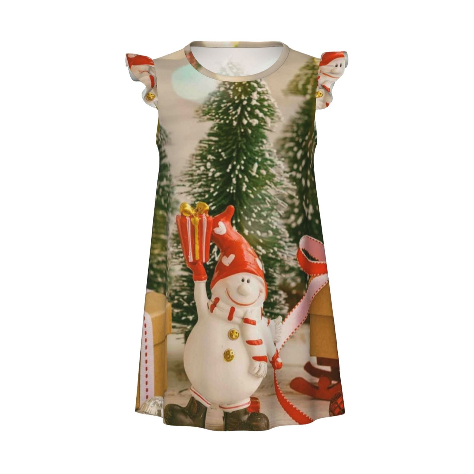 Ratiio Holiday Christmas Stars Print Girls Nightgowns, Princess Pajama ...