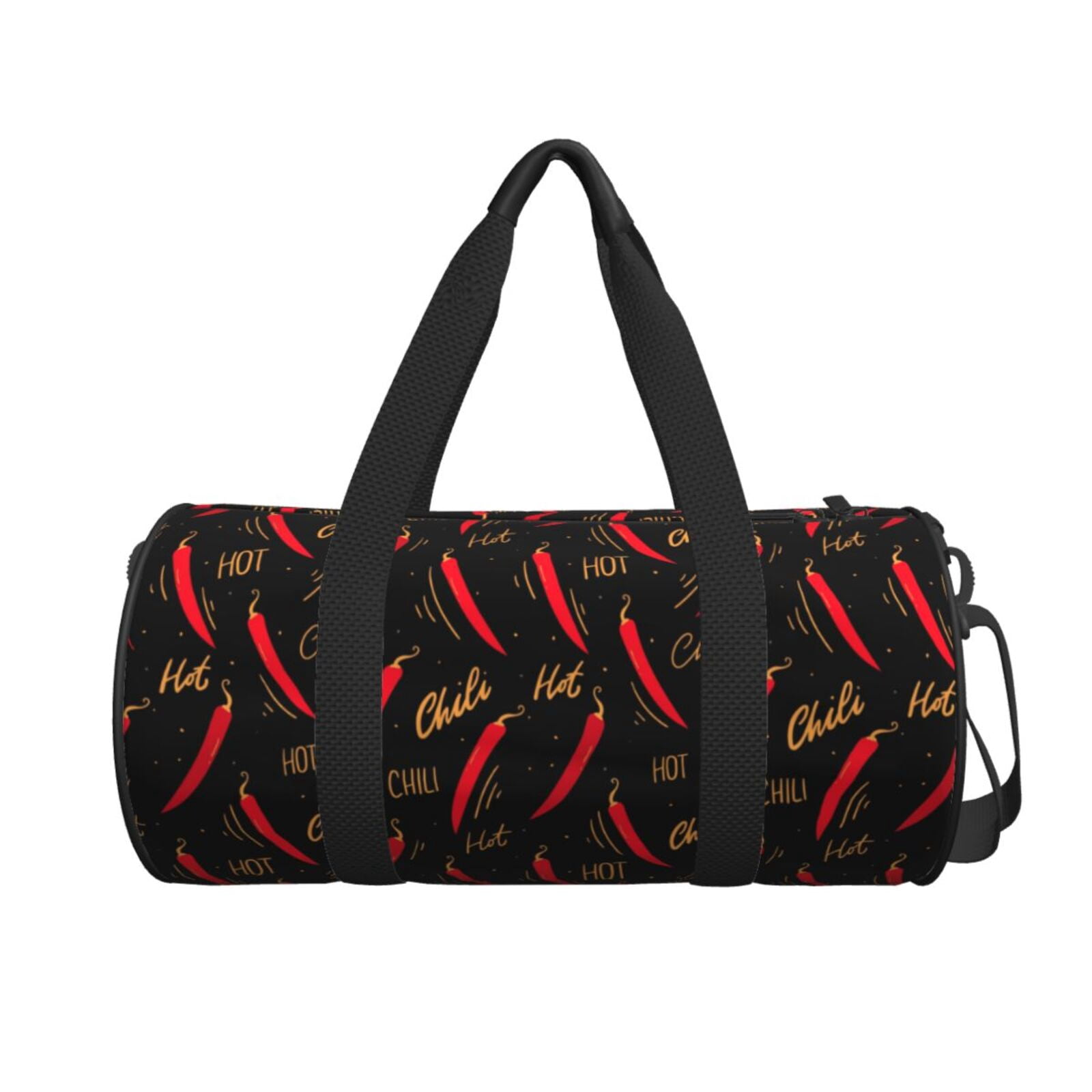 Ratiio Hot Chili Pattern Foldable Sports Gym Bag with Wet Dry Pocket ...