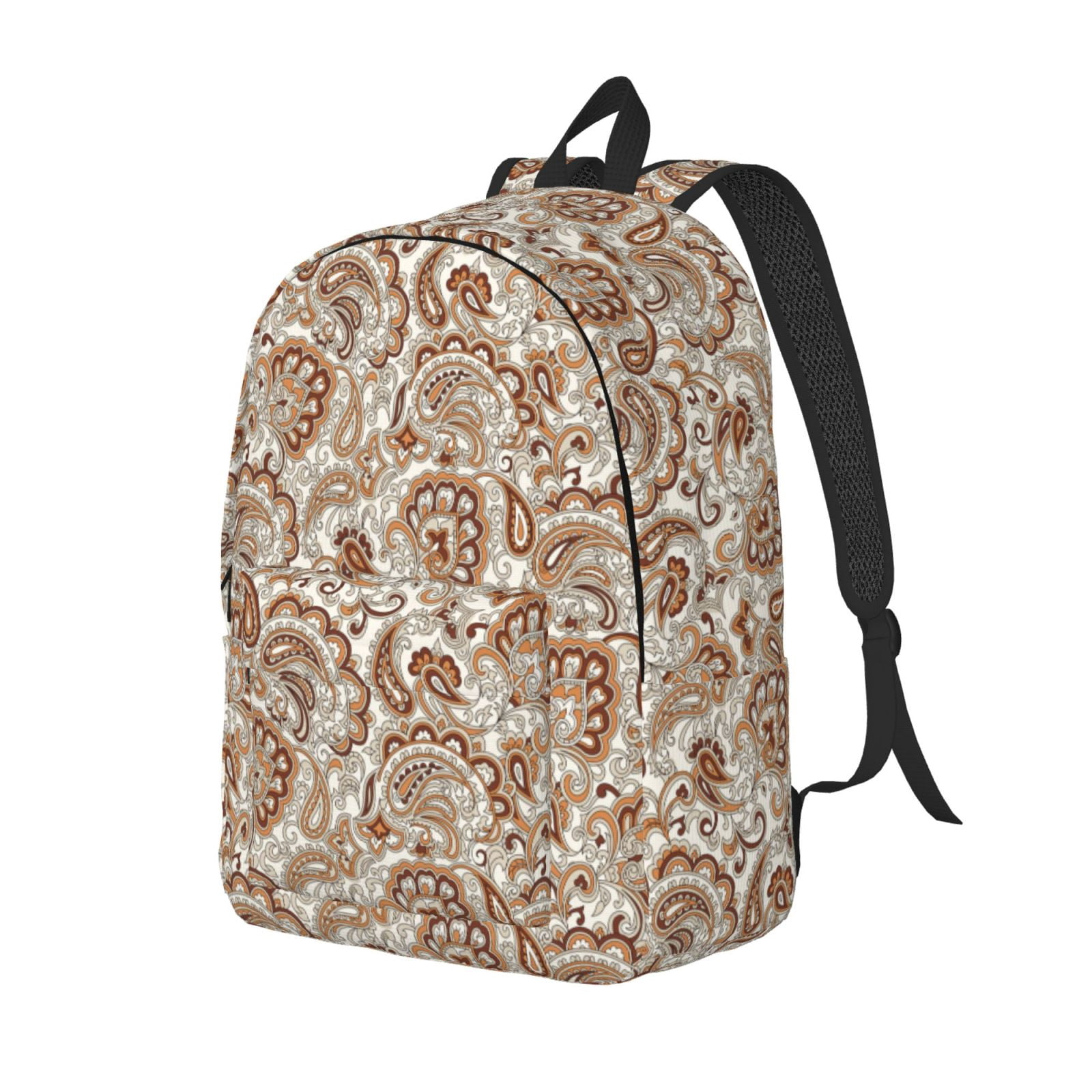Ratiio Indian Paisley1 Print Canvas Backpack for Women & Men Retro ...