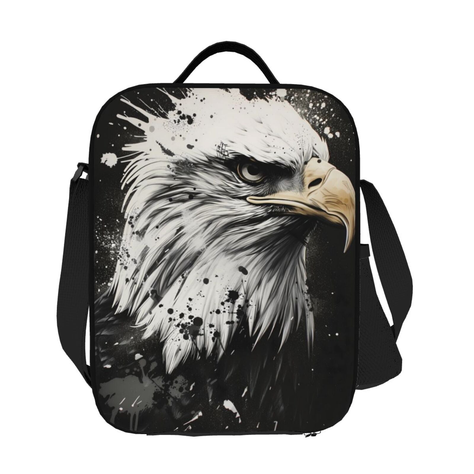 Ratiio Ink Style Bald Eagle Print Lunch Box - Reusable Lunch Bag Men ...