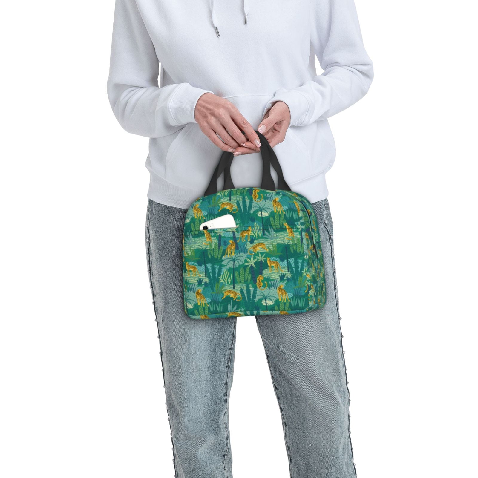 Ratiio Jungle Leopard Print Lunch Bag Lunch Box Insulated Lunch Bag ...