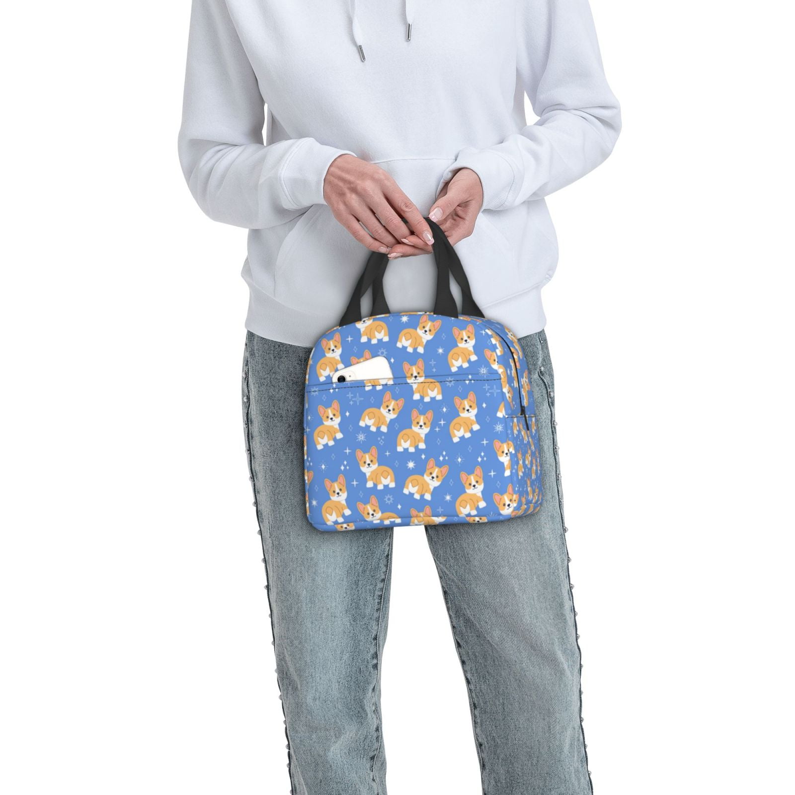 Ratiio Kawaii Corgi Print Lunch Bag Lunch Box Insulated Lunch Bag Adult ...