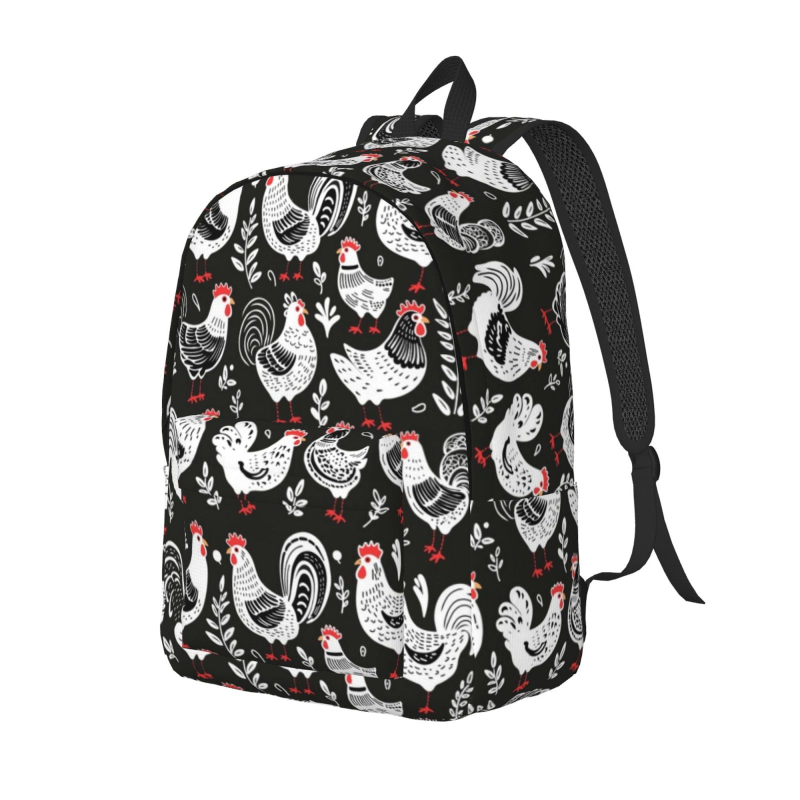 Ratiio Laying Hens And Roosters Print Canvas Backpack for Women & Men ...
