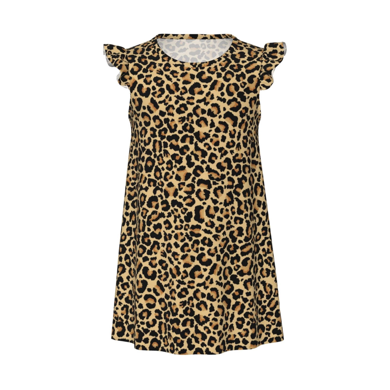 Ratiio Leopard Print Print Girls Nightgowns, Princess Pajama Dresses ...