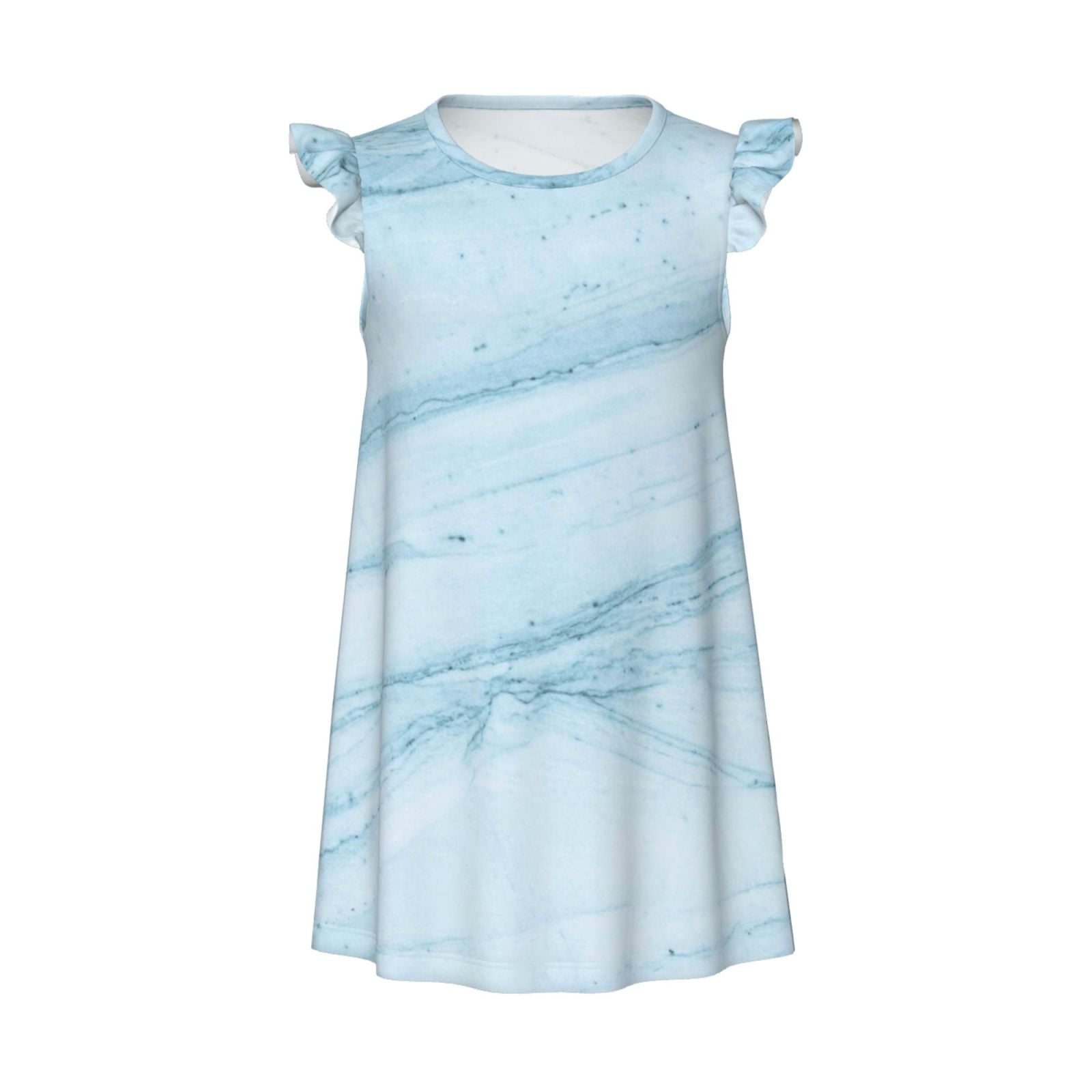 Ratiio Light Blue Marble Print Girls Nightgowns, Princess Pajama ...