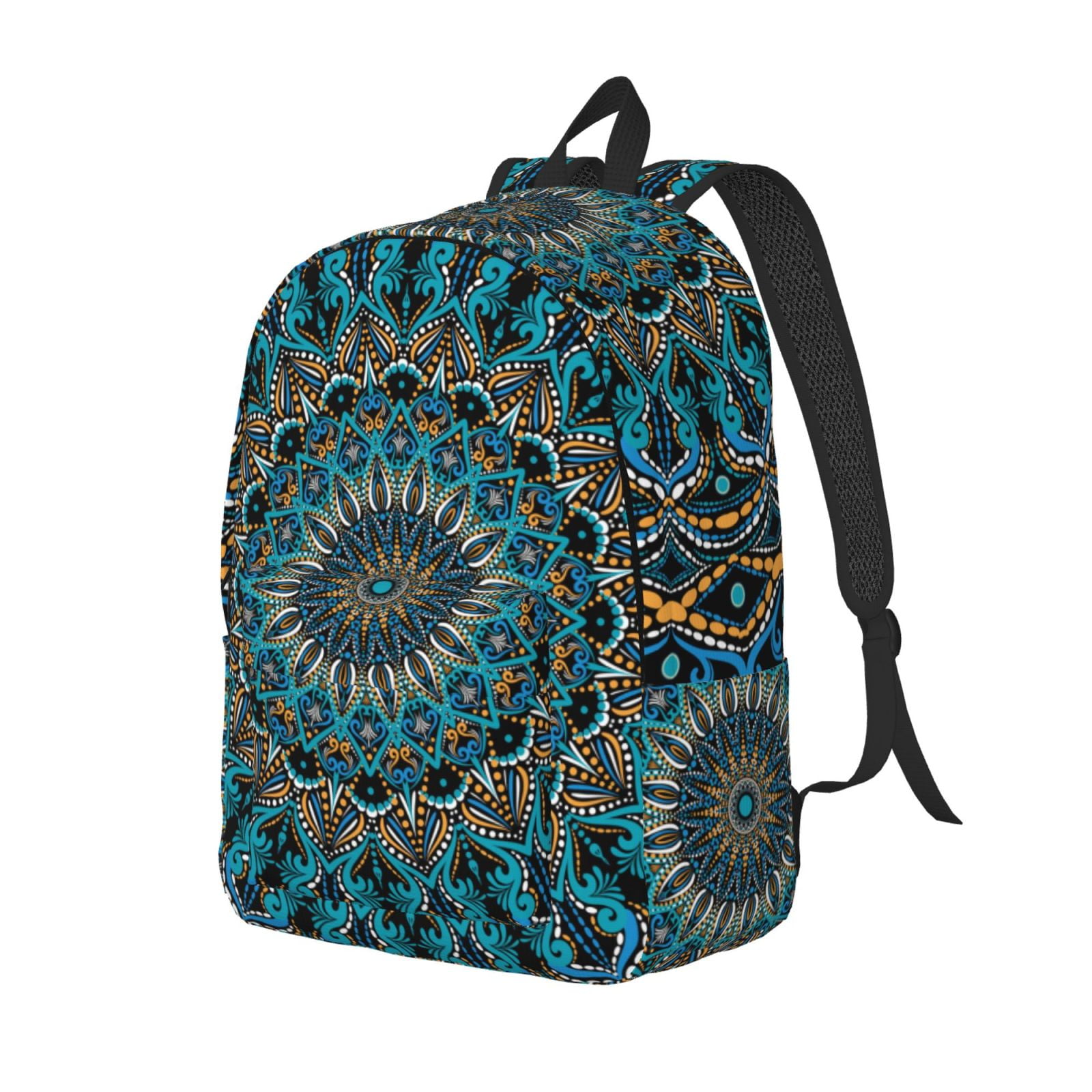 Ratiio Mandala Print Canvas Backpack for Women & Men Retro Aesthetic ...
