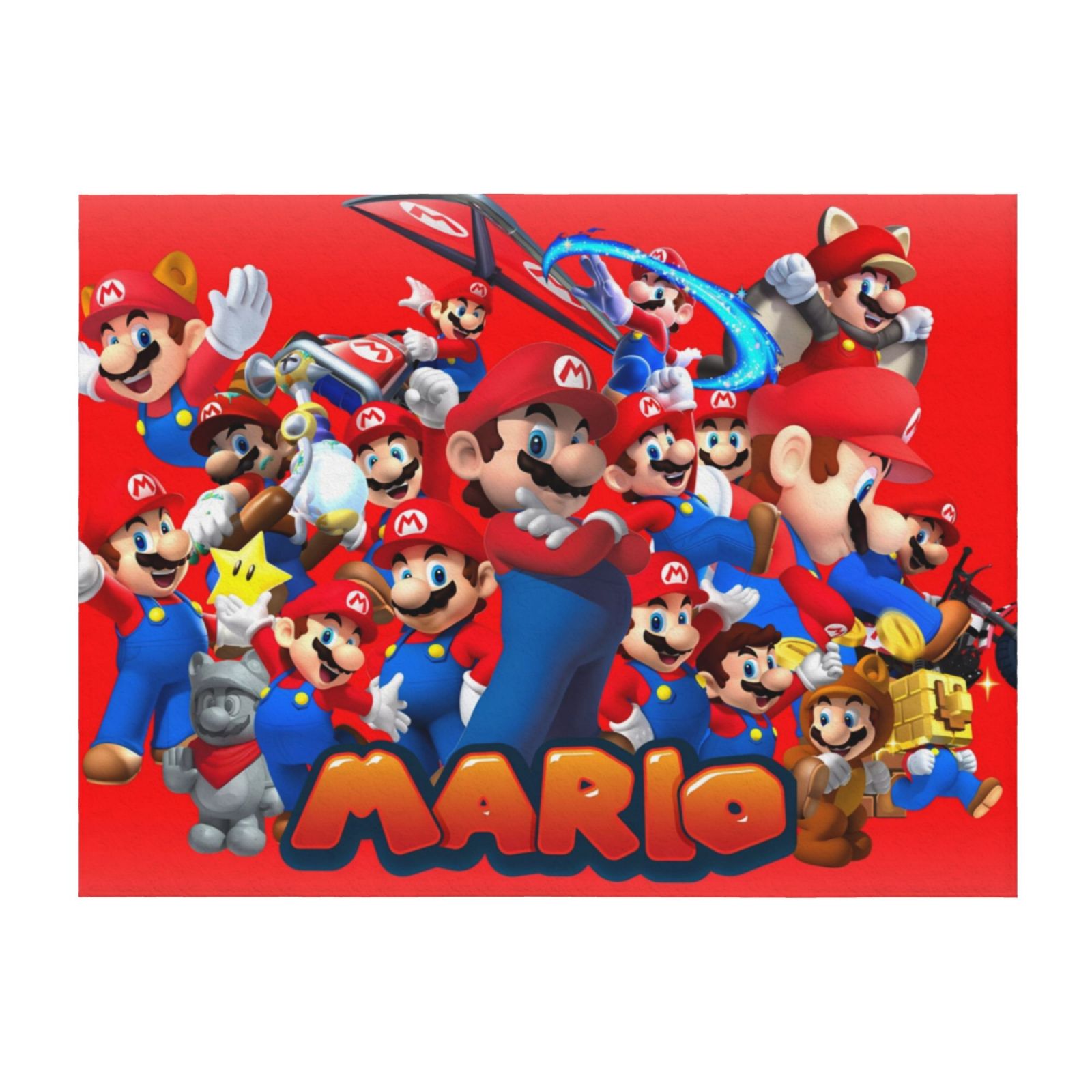 Ratiio Mario Print Throw Blanket for Couch Sofa or Bed Throw Size, Soft ...