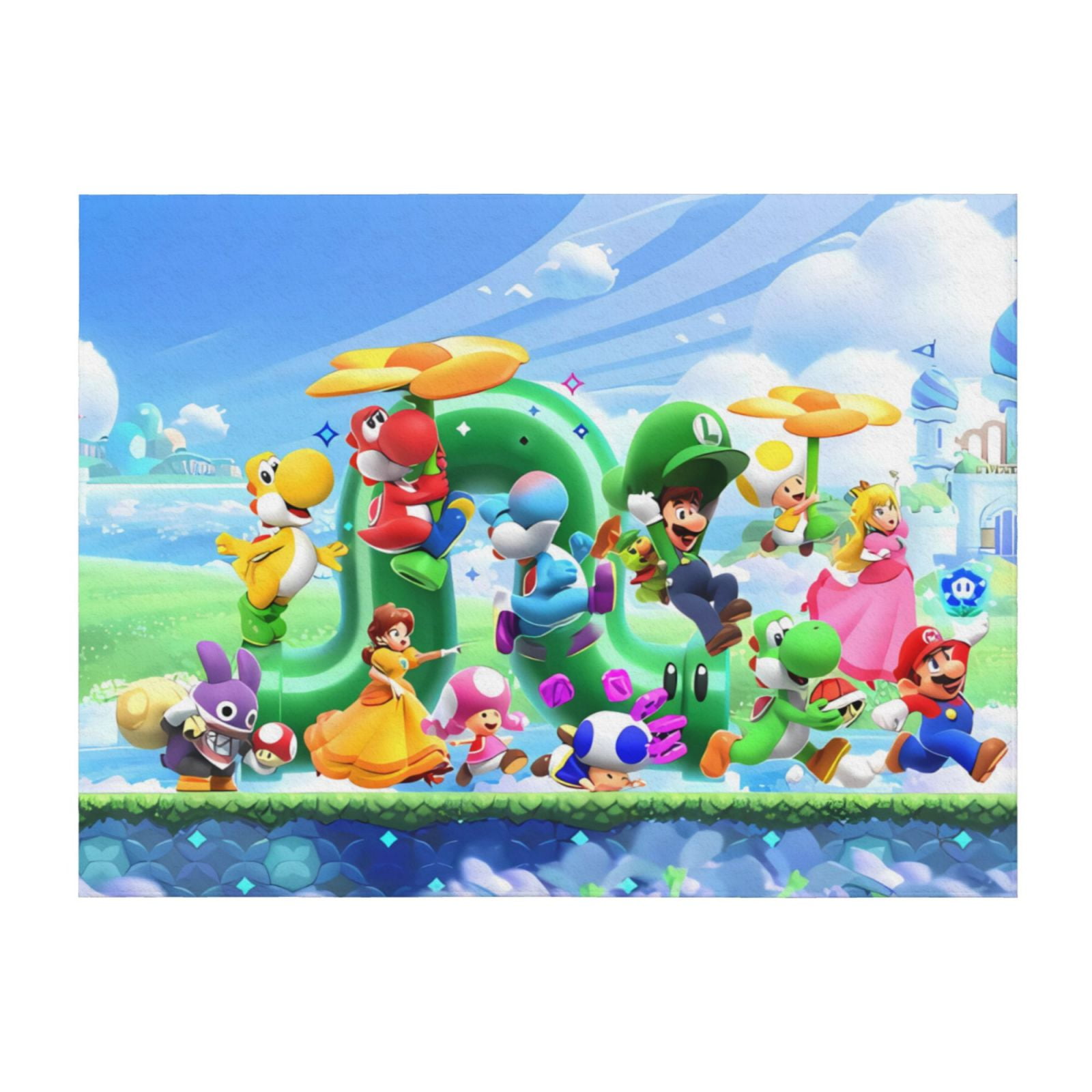 Ratiio Mario Print Throw Blanket for Couch Sofa or Bed Throw Size, Soft ...