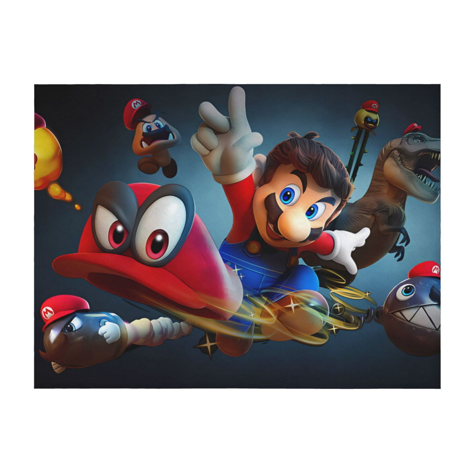 Ratiio Mario Print Throw Blanket for Couch Sofa or Bed Throw Size, Soft ...