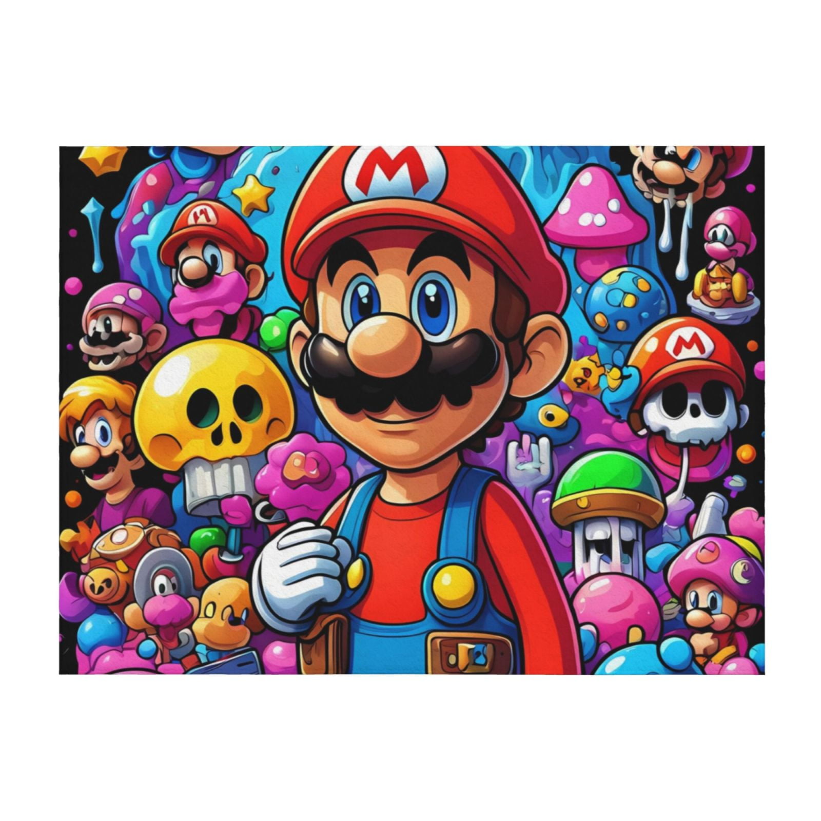 Ratiio Mario Print Throw Blanket for Couch Sofa or Bed Throw Size, Soft ...
