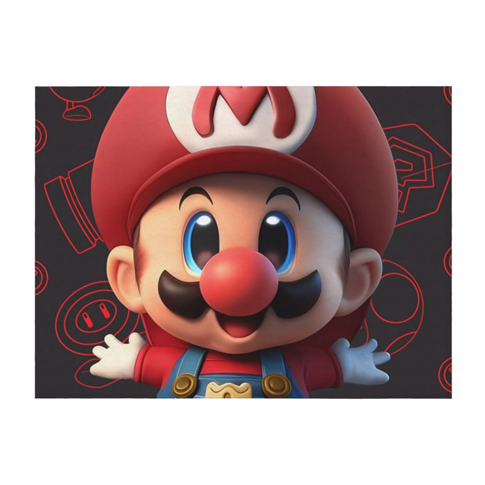 Ratiio Mario Print Throw Blanket for Couch Sofa or Bed Throw Size, Soft ...