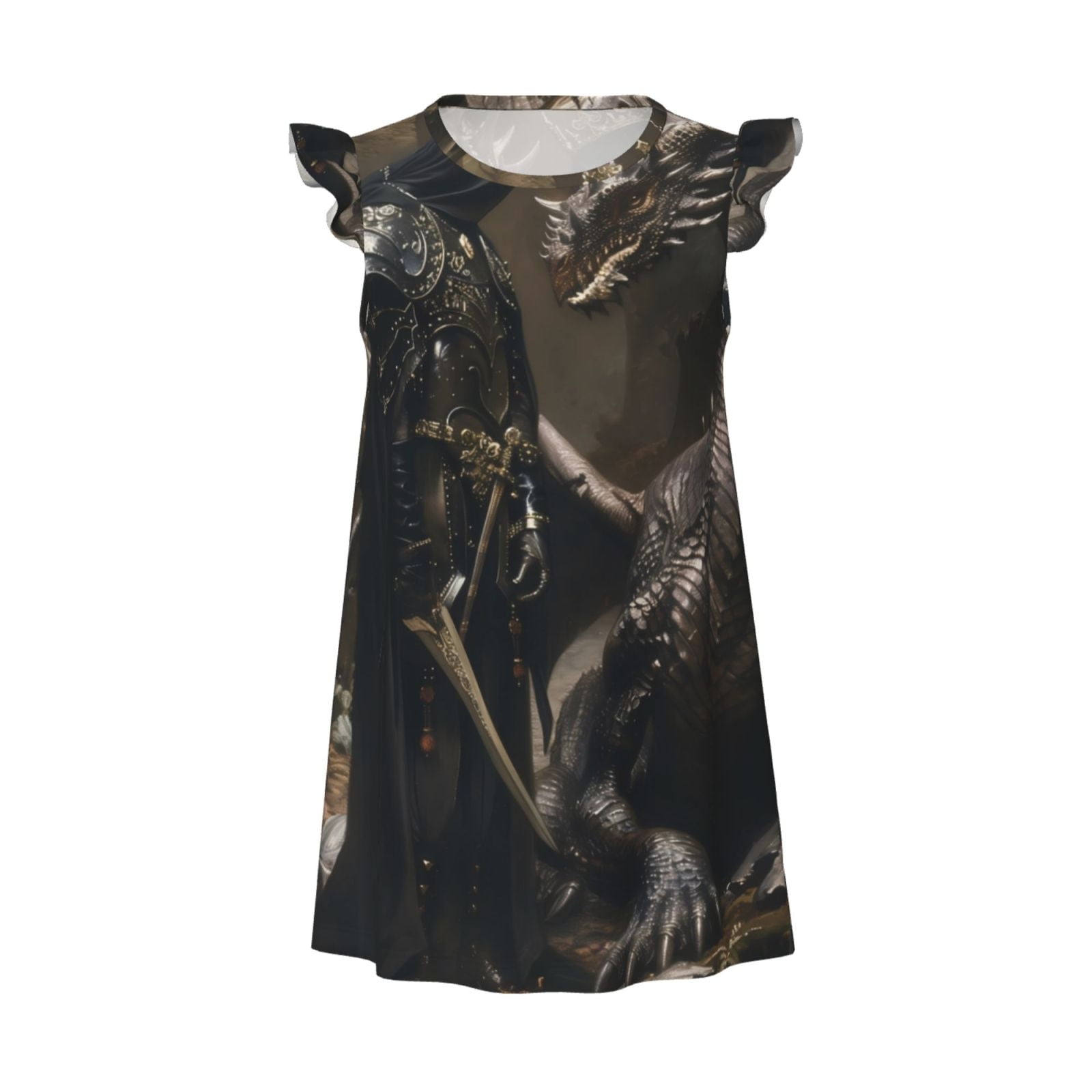 Ratiio Medieval Knight And Dragon Print Girls Nightgowns, Princess ...