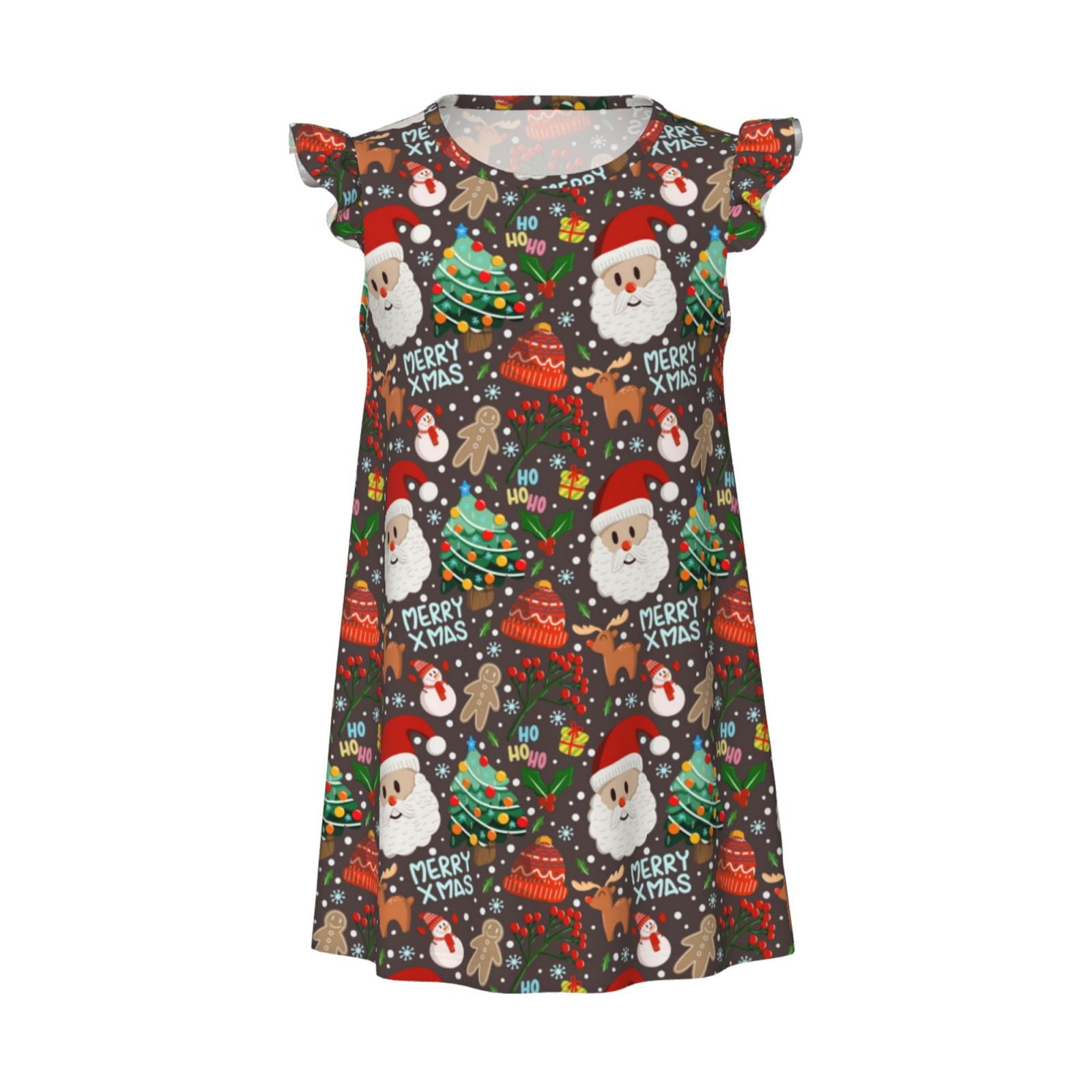 Ratiio Merry Christmas Print Girls Nightgowns, Princess Pajama Dresses ...