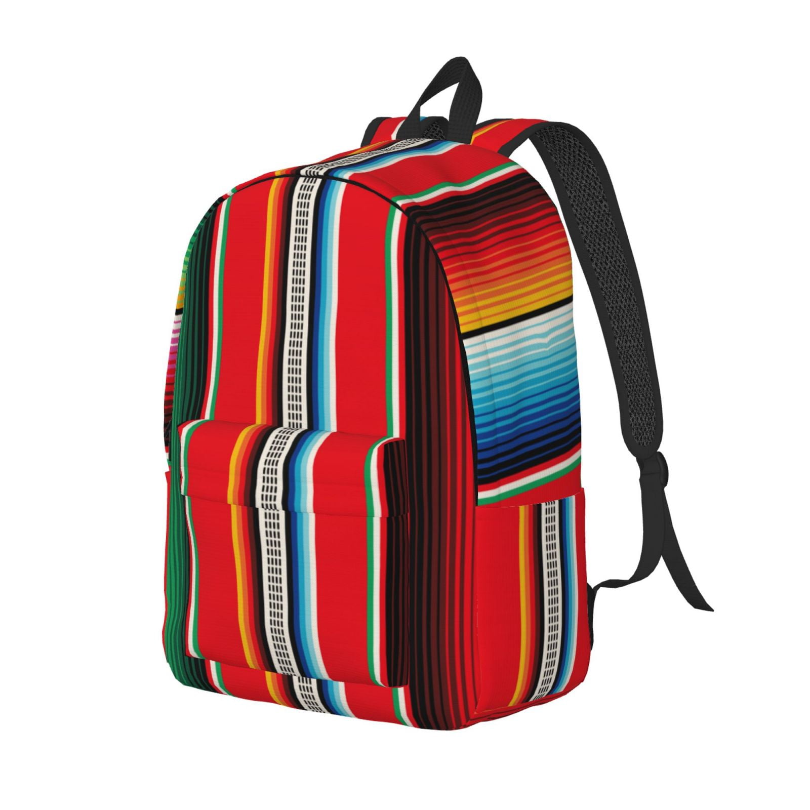 Ratiio Mexican Serape Blanket Stripes Print Canvas Backpack for Women ...