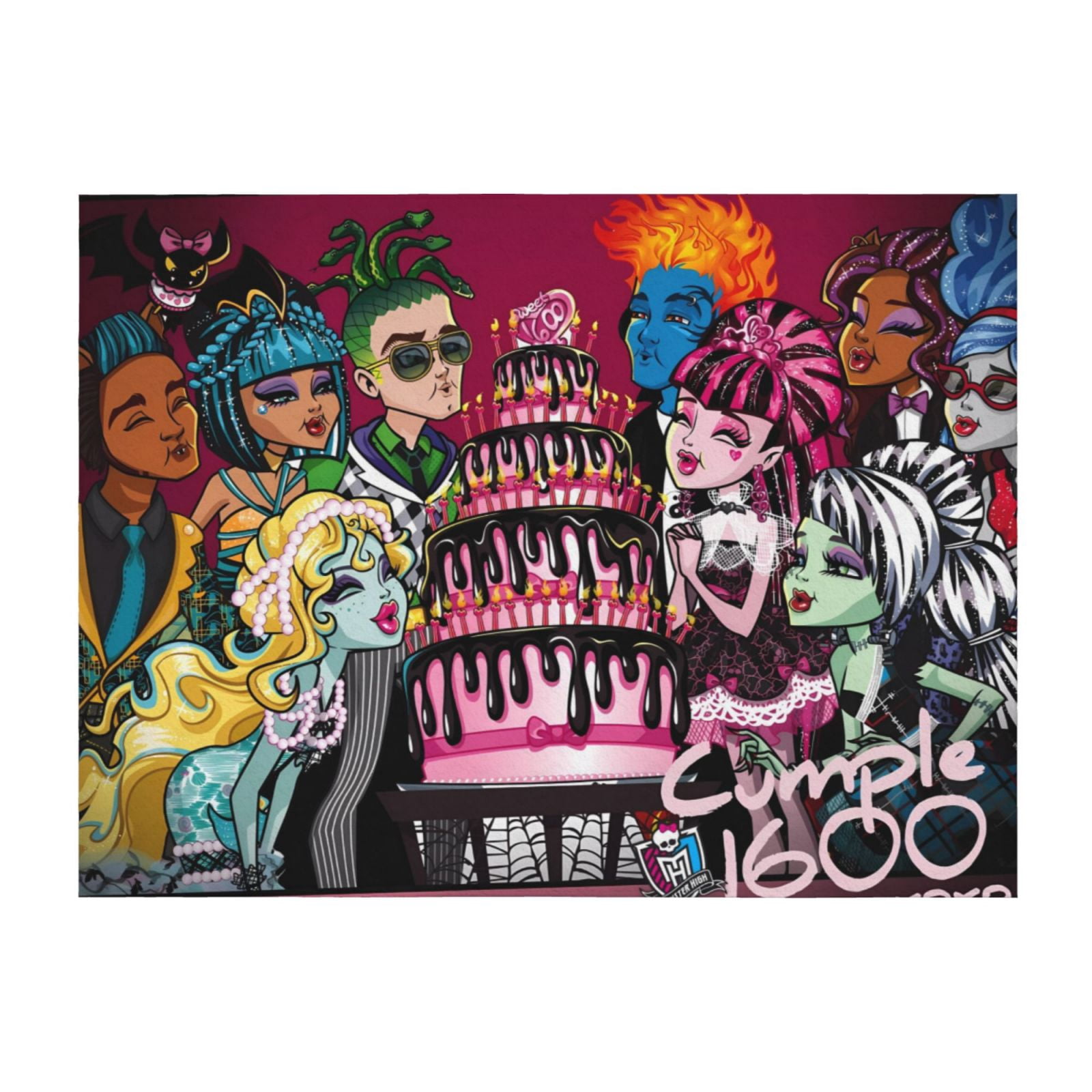 Ratiio Monster High Print Throw Blanket for Couch Sofa or Bed Throw ...