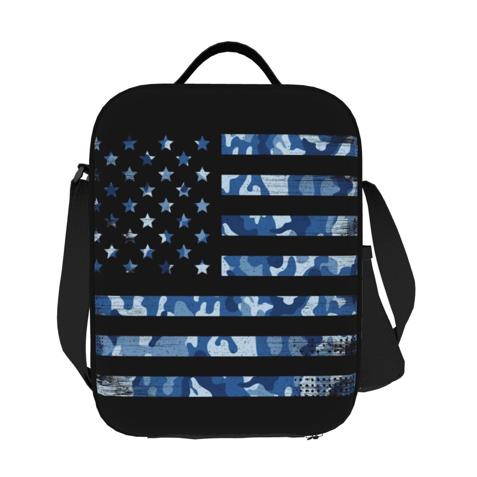 Ratiio Navy Camouflage American Flag Print Lunch Box - Reusable Lunch ...