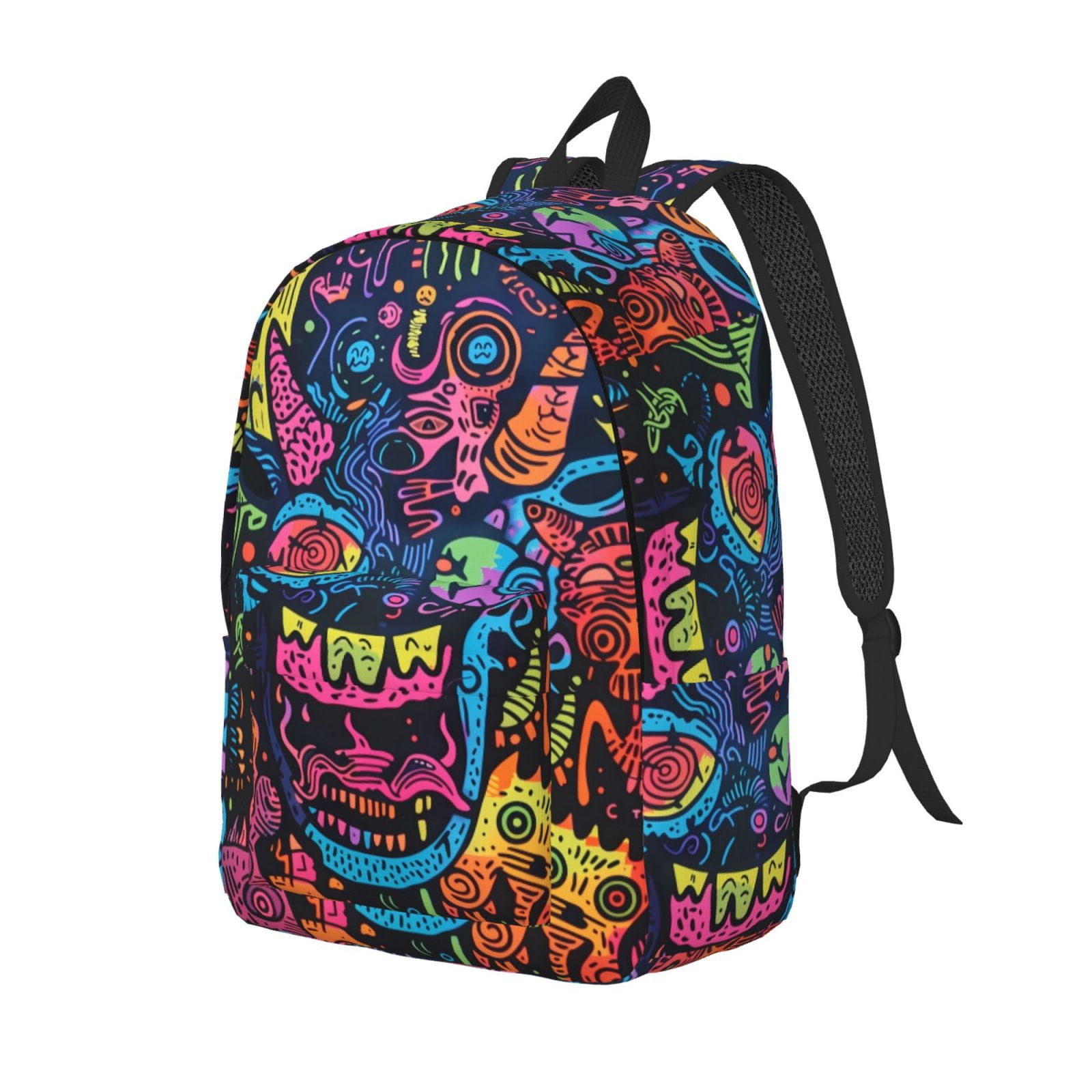 Ratiio Neon Graffiti Urban Art Print Canvas Backpack for Women & Men ...