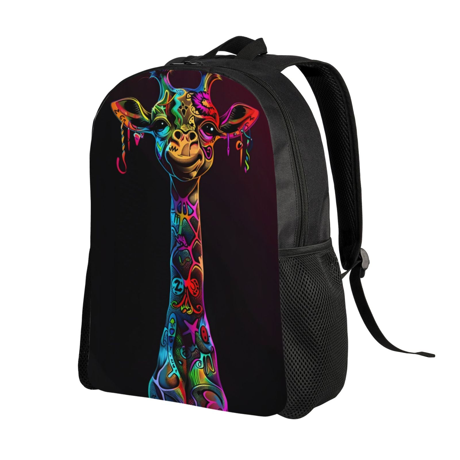 Ratiio Neon Psychedelic Giraffe Print Backpack with Padded 15-inch ...