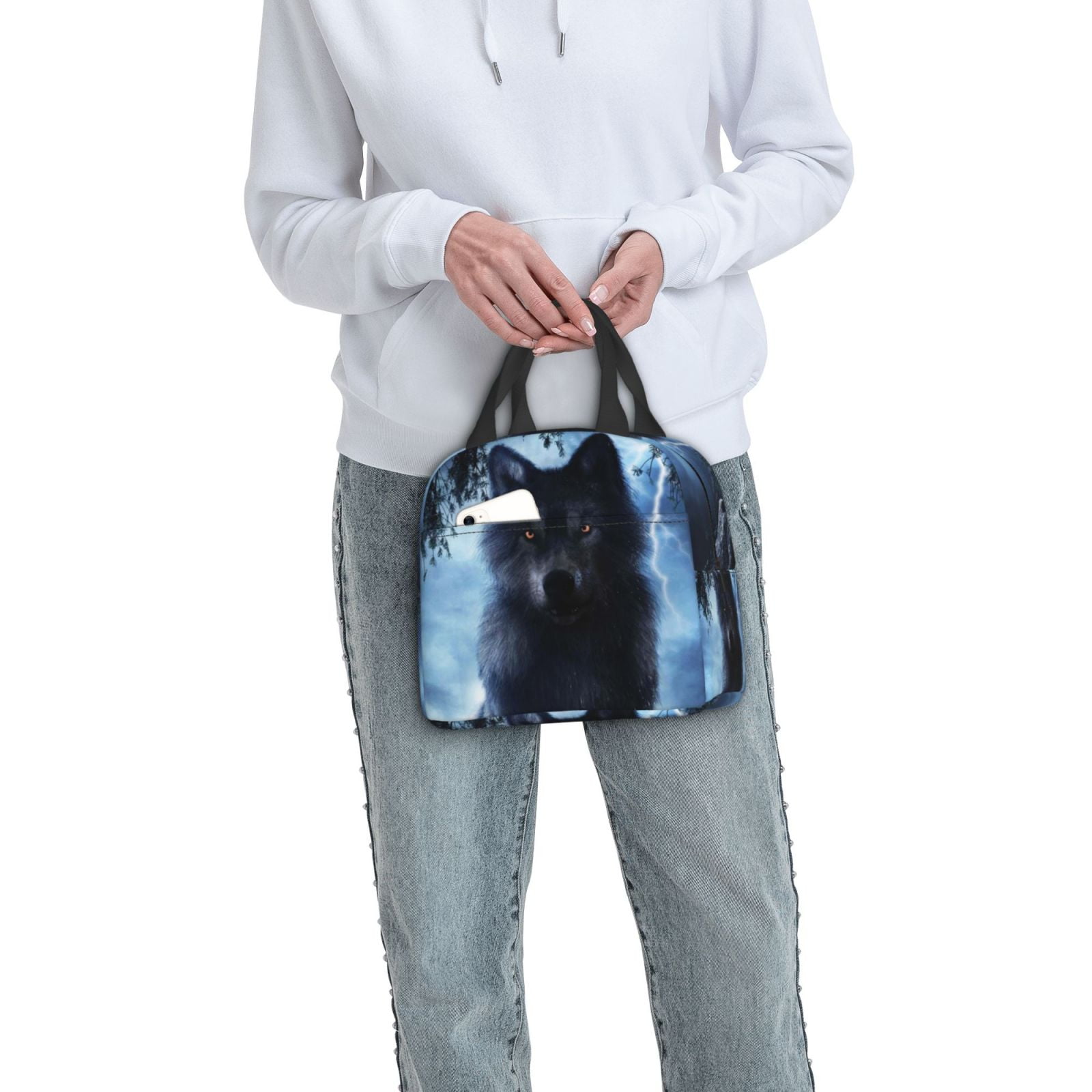 Ratiio Night Scene of Wolves Print Lunch Bag Lunch Box Insulated Lunch ...