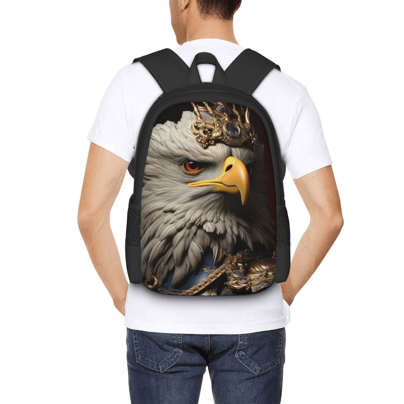 Ratiio Noble Style Bald Eagle Backpack for Men and Women - Durable 600D ...