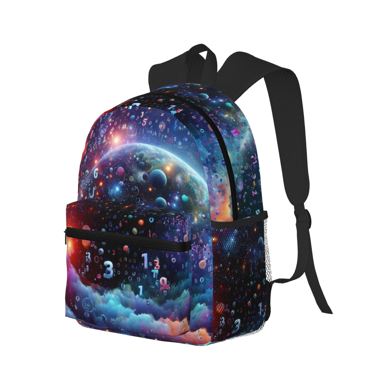 Ratiio Outer Space Floating Numbers And Letters Print Casual Backpack ...