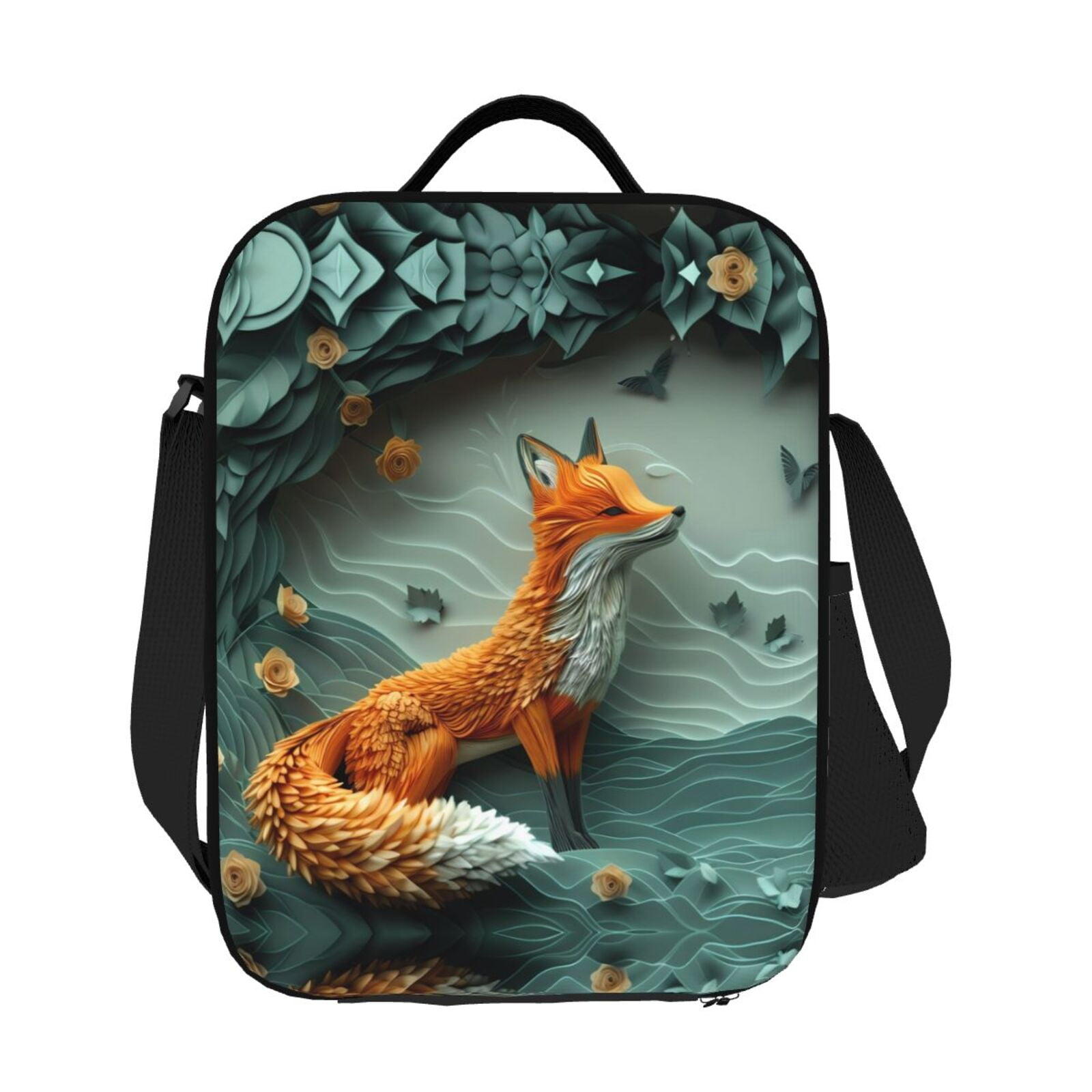 Ratiio Paper Fox Crow Fantasy Print Lunch Box - Reusable Lunch Bag Men ...