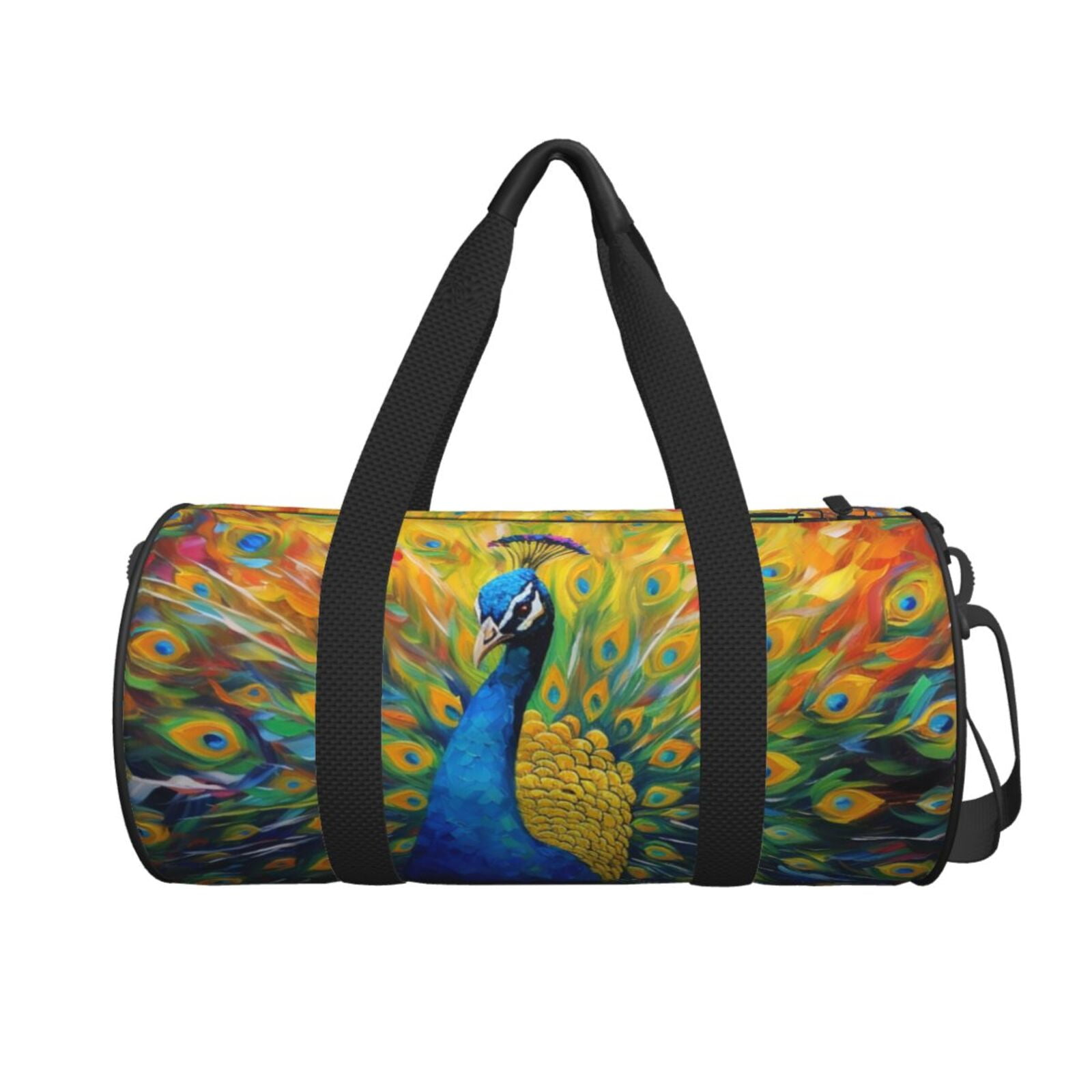 Ratiio Peacocks Pattern Foldable Sports Gym Bag with Wet Dry Pocket, Ultralight Travel Bag ...