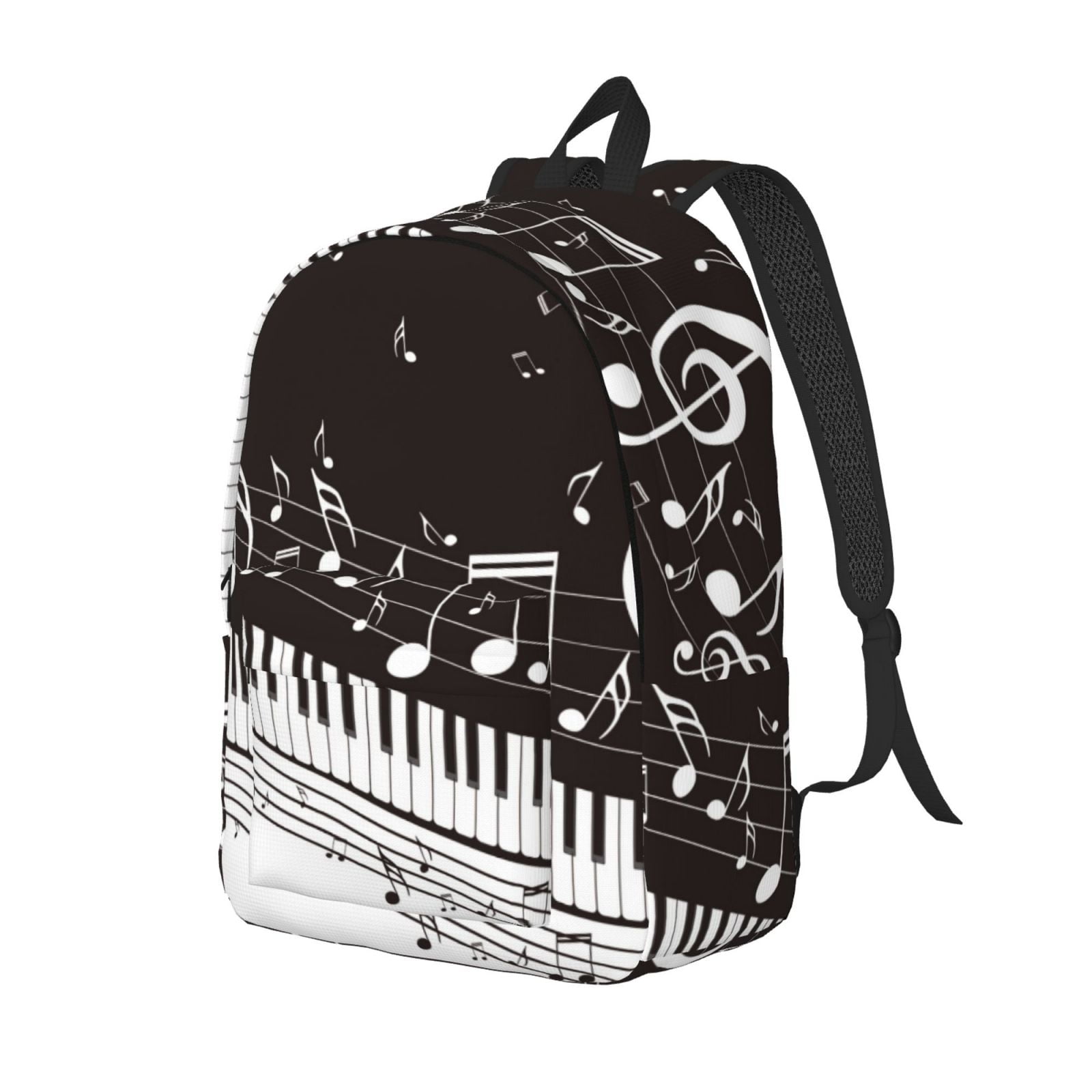 Ratiio Piano Keys With Musical Notes Print Canvas Backpack for Women ...