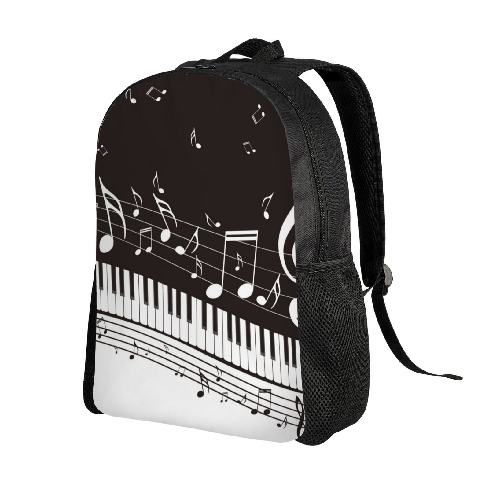 Ratiio Piano Keys With Musical Notes Print Backpack with Padded 15-inch ...