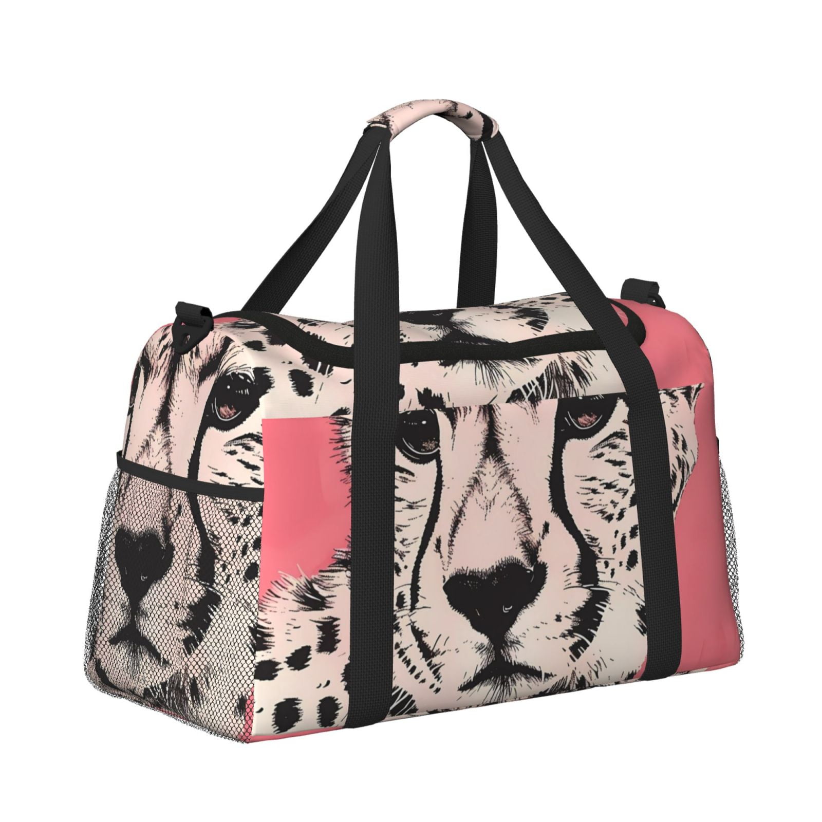Ratiio Pink Cheetah Art Pattern Hand Travel Bag, Weekender Carry On for ...