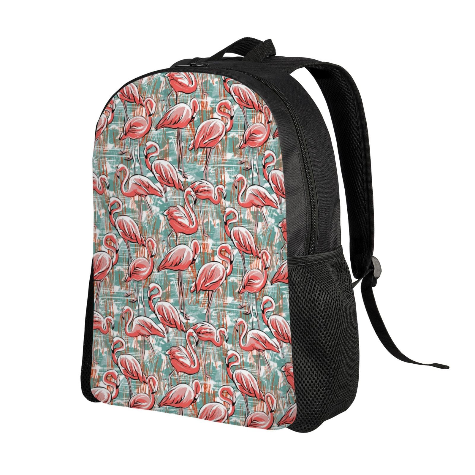 Ratiio Pink Flamingo Print Backpack with Padded 15-inch Laptop Sleeve ...