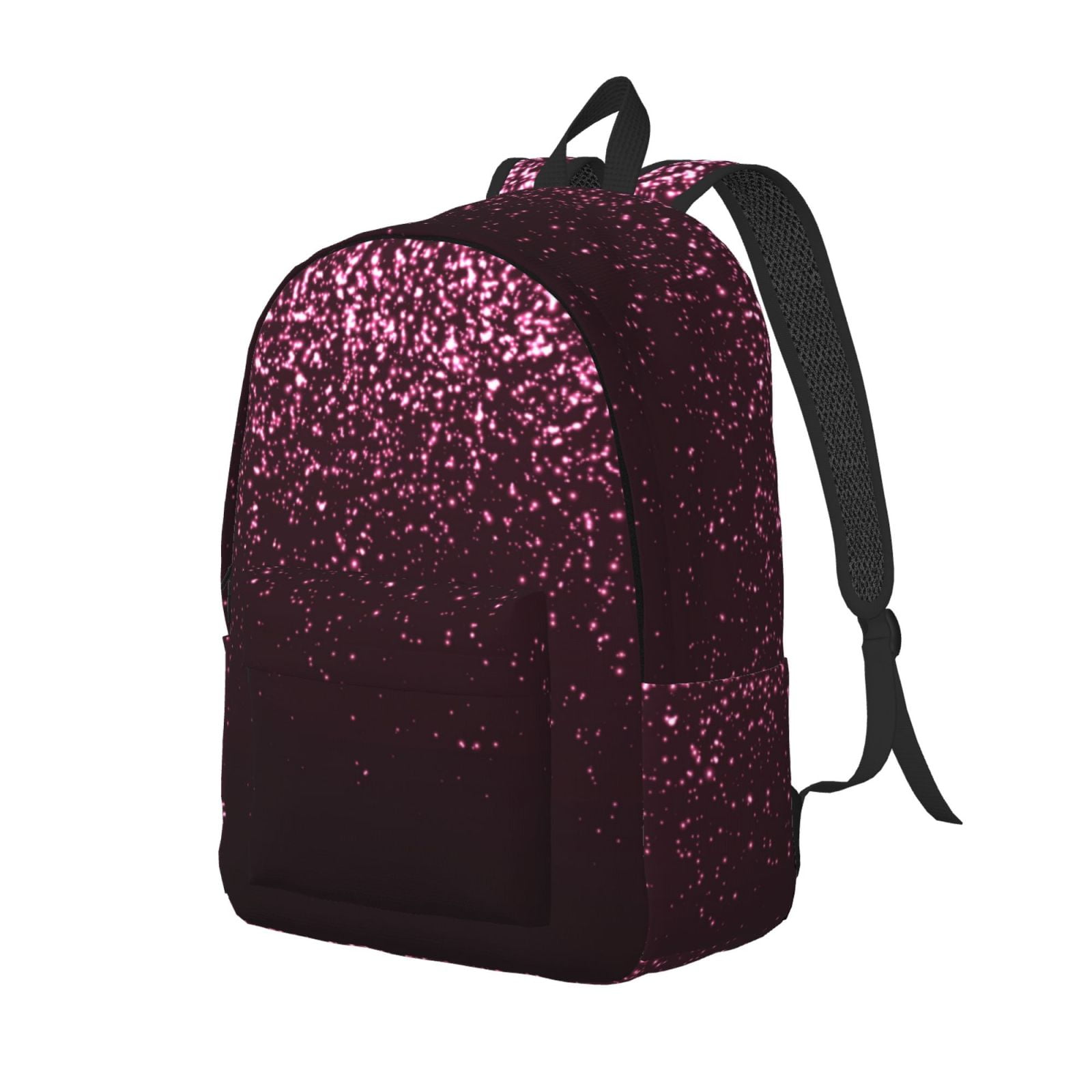 Ratiio Pink Glitter Sparkles A Print Canvas Backpack for Women & Men ...
