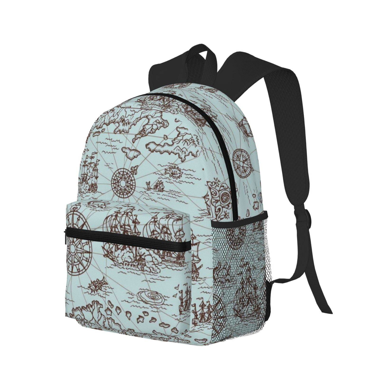 Ratiio Pirate Adventure Map Print Casual Backpack for Men and Women ...