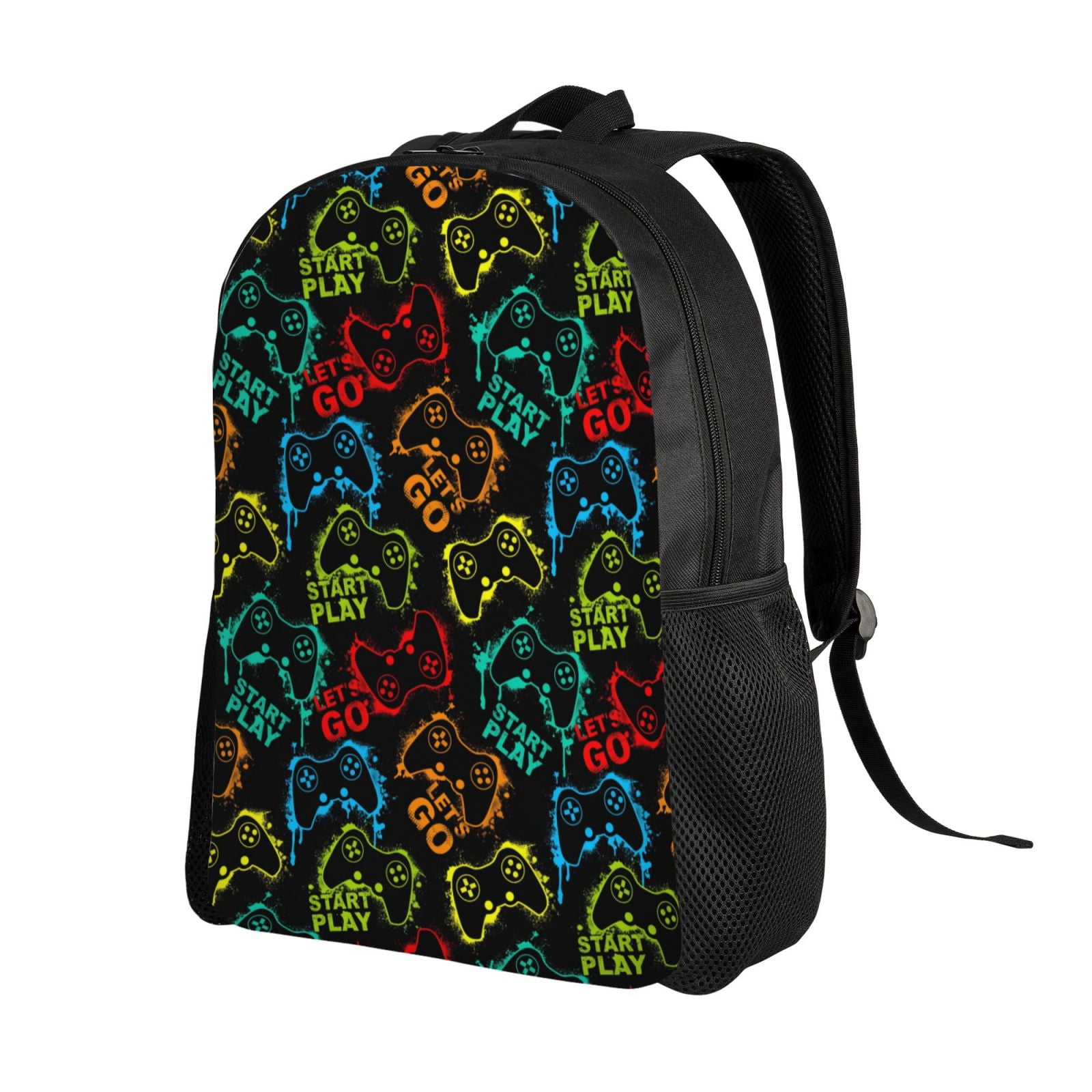 Ratiio Play Game Start Print Backpack with Padded 15-inch Laptop Sleeve ...