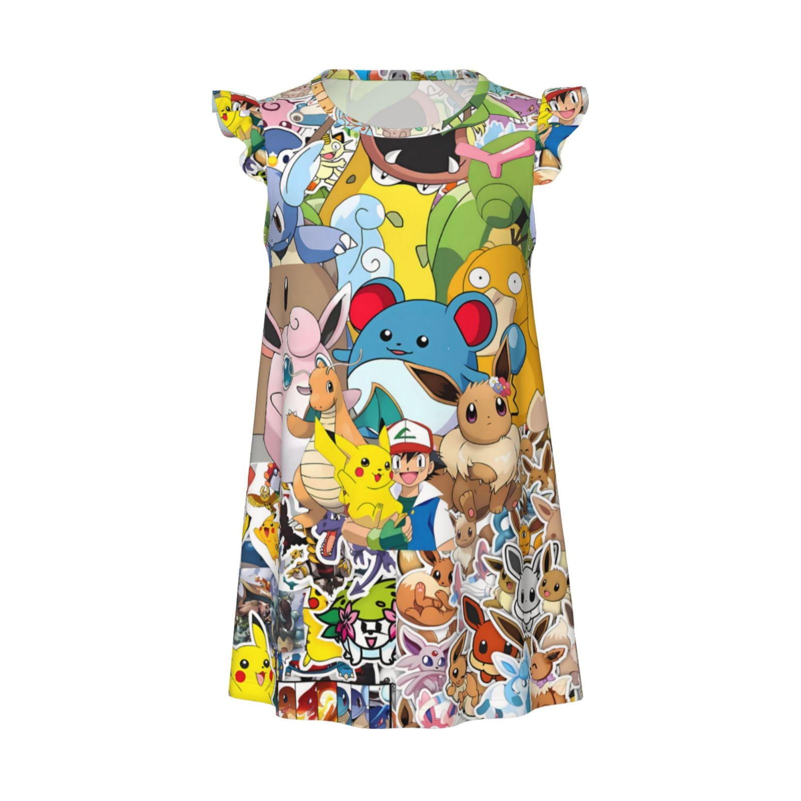 Ratiio Pokemon Print Girls Nightgowns, Princess Pajama Dresses for ...