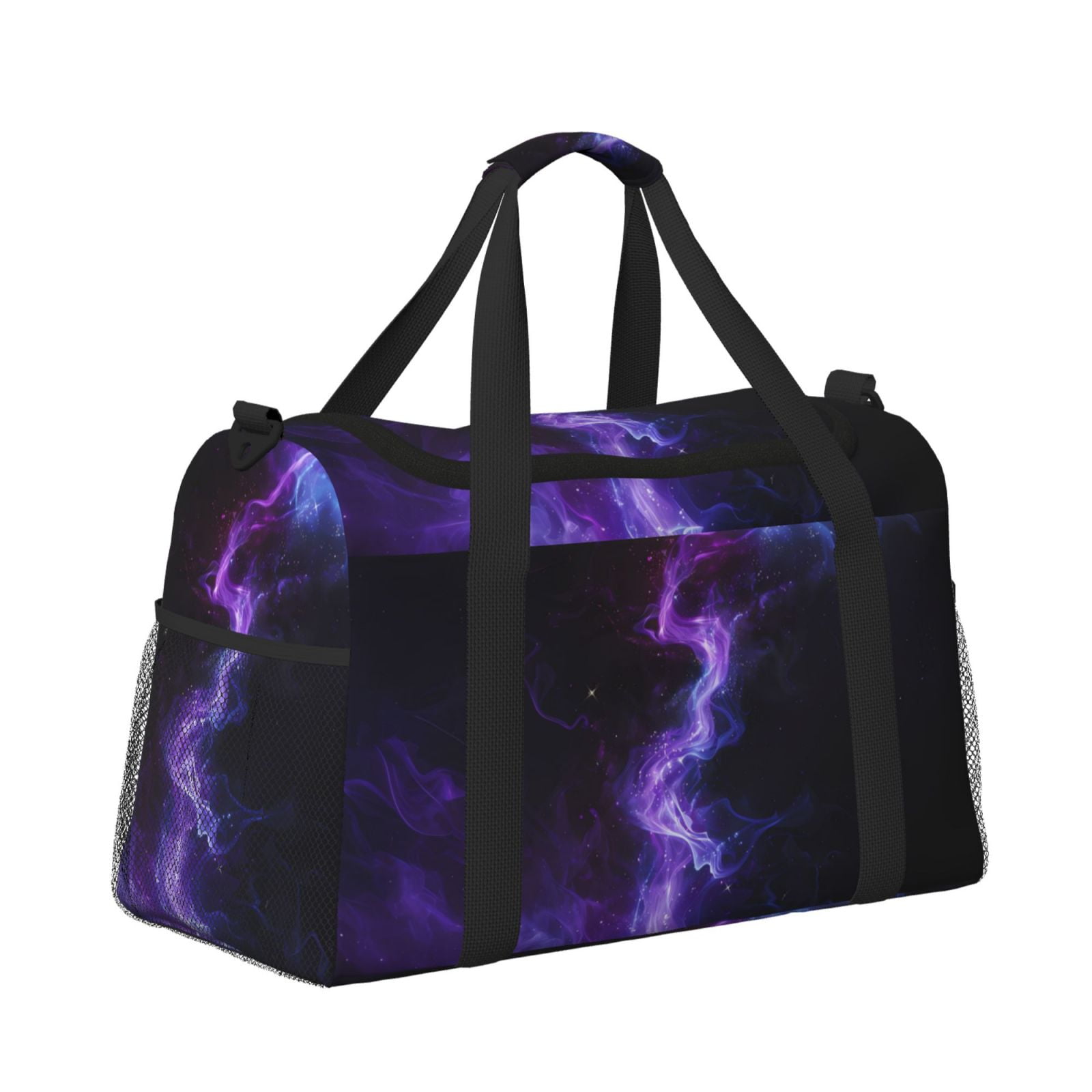 Ratiio Purple And Blue Nebula Pattern Hand Travel Bag, Weekender Carry ...